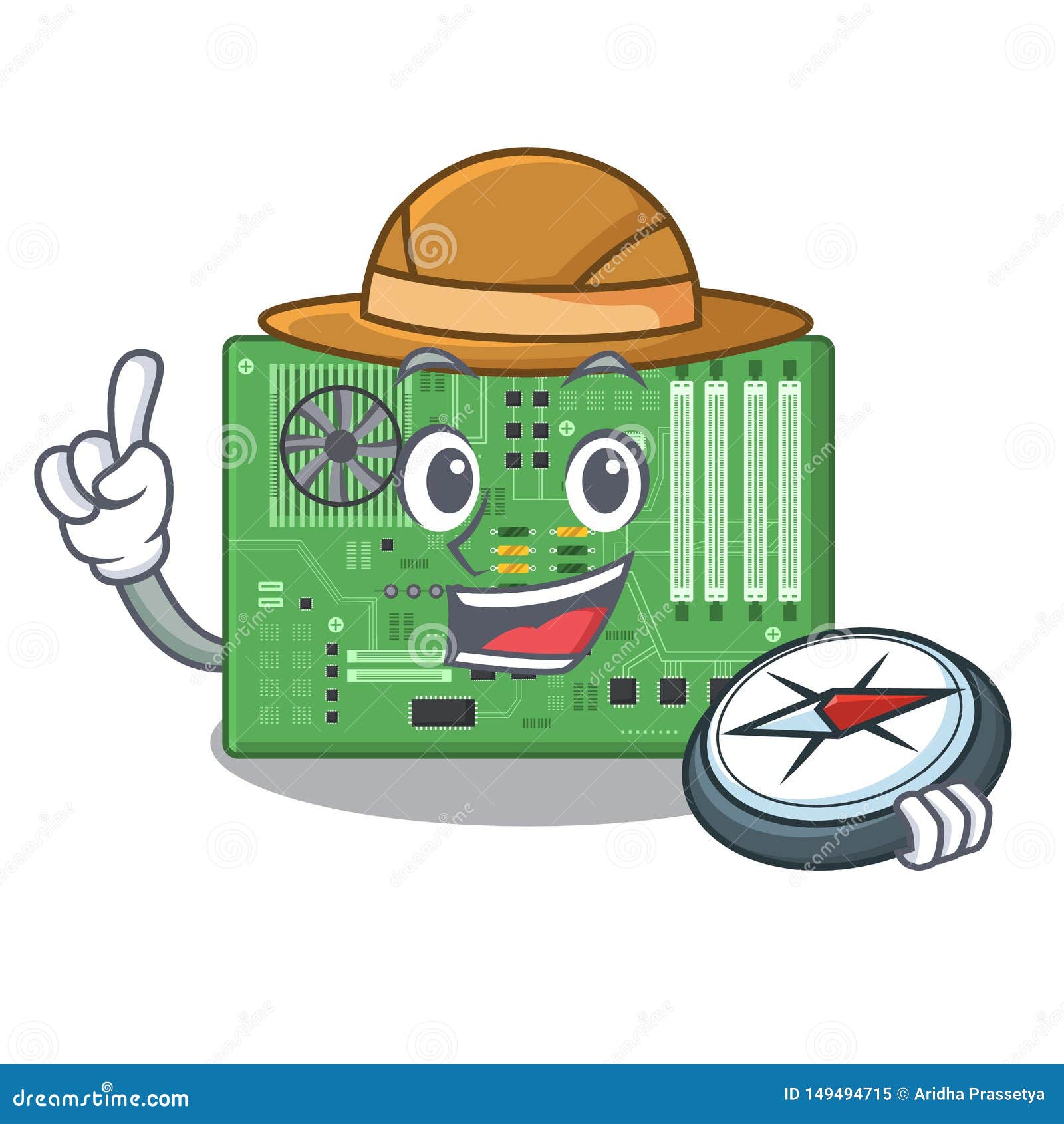 Explorer Motherboard in the a Computer Cartoon Stock Vector ...