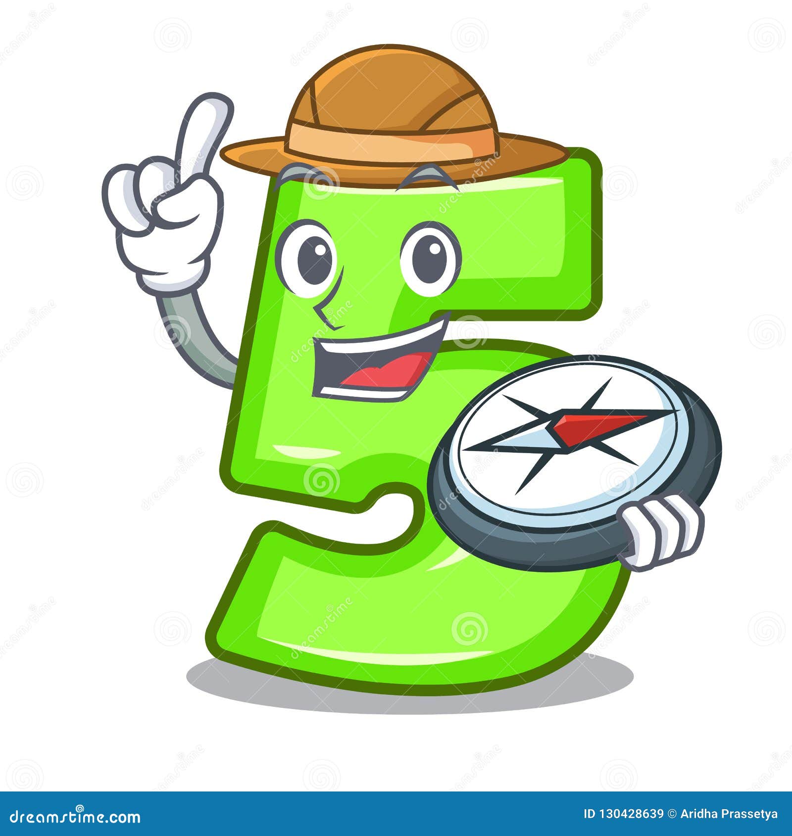 Explorer Number Five Isolated on the Mascot Stock Vector - Illustration ...