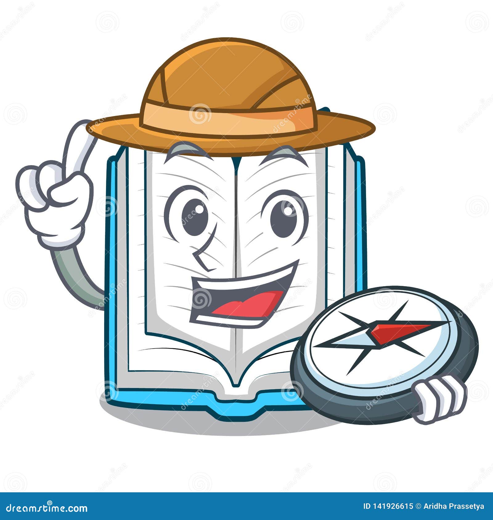 Explorer Opened Book in the Shape Mascot Stock Vector - Illustration of ...
