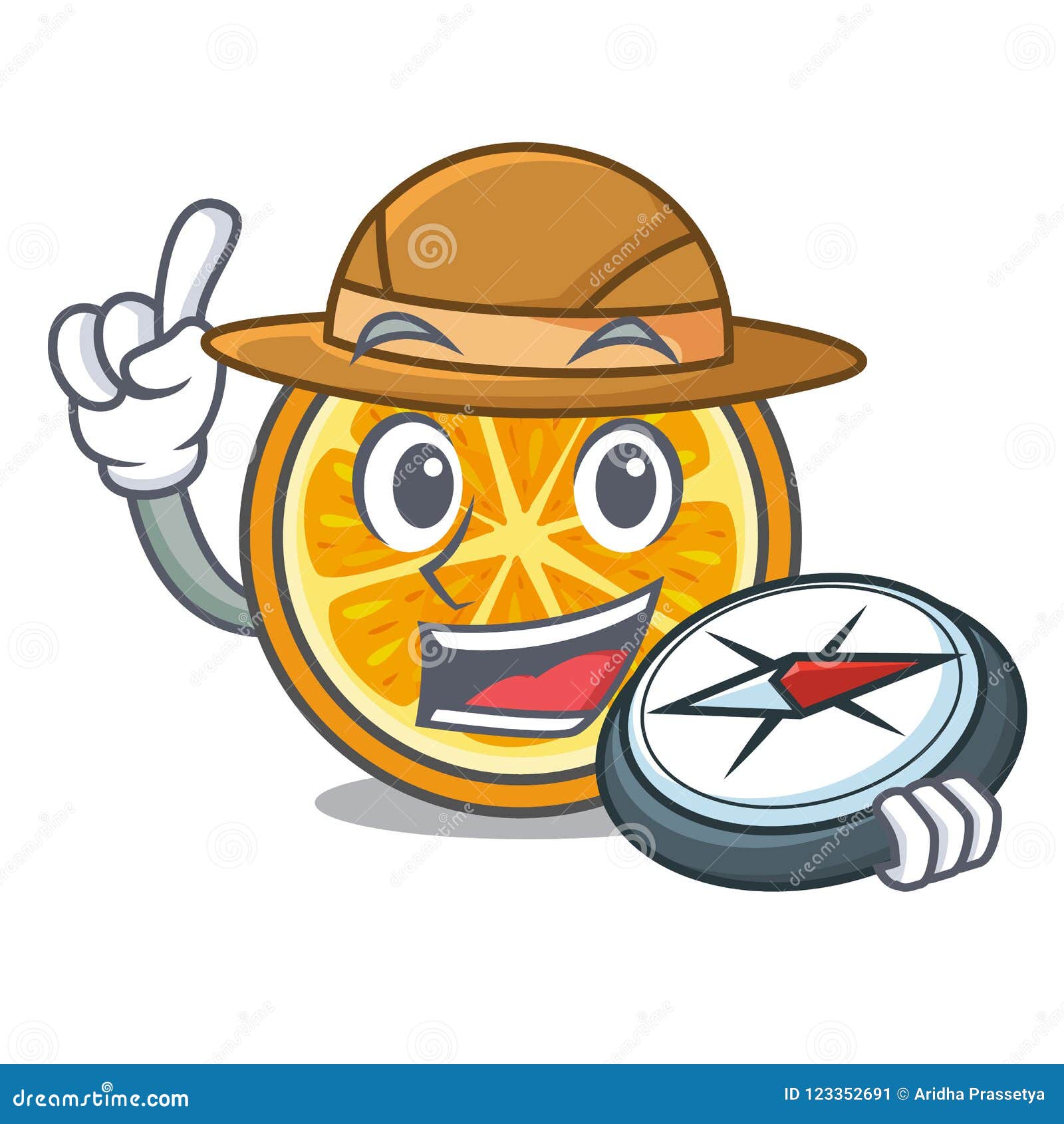 Explorer Orange Jelly Candy Mascot Cartoon Vector Illustration ...