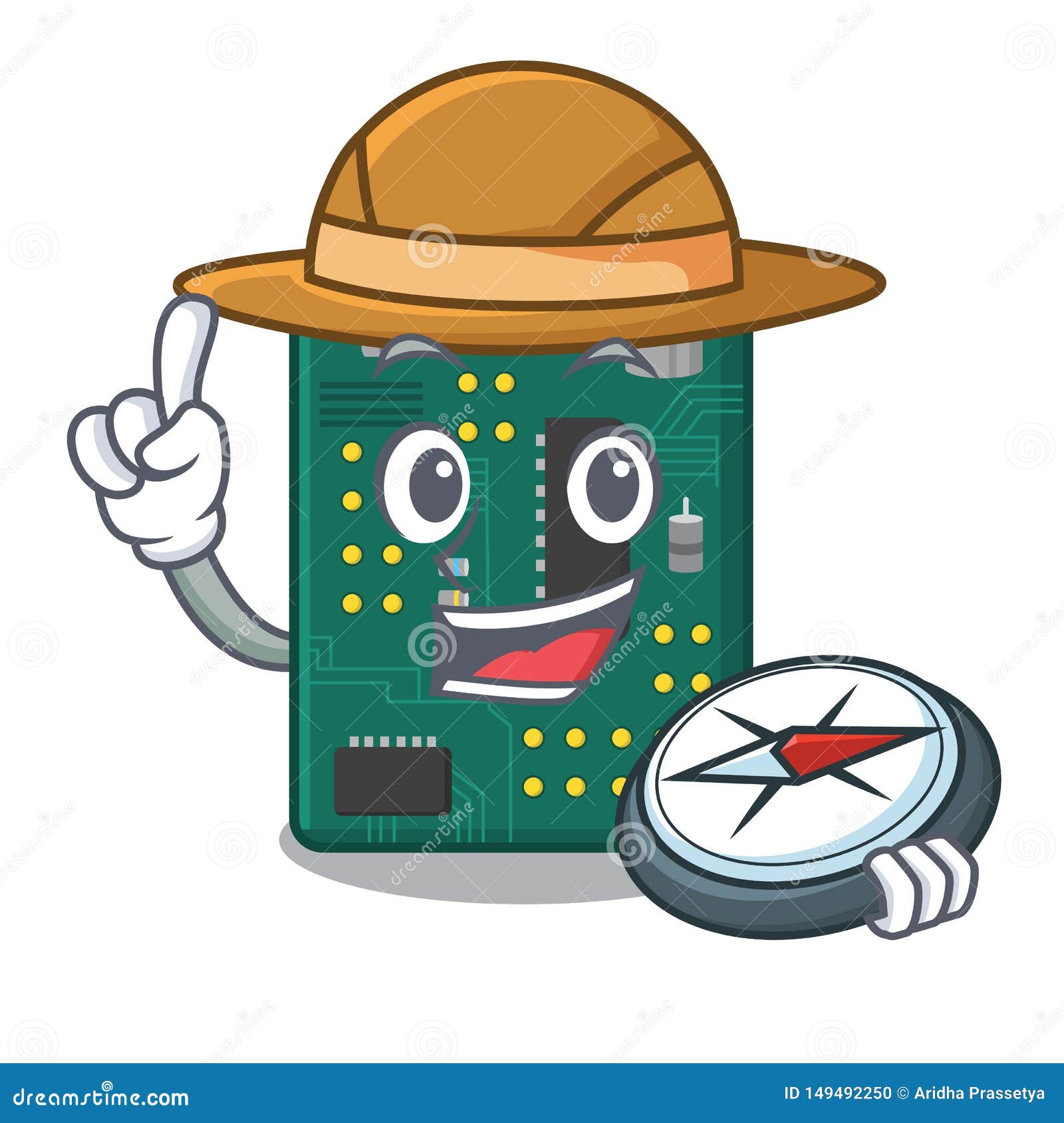 Explorer PCB Circuit Board in PC Characters Stock Vector - Illustration ...