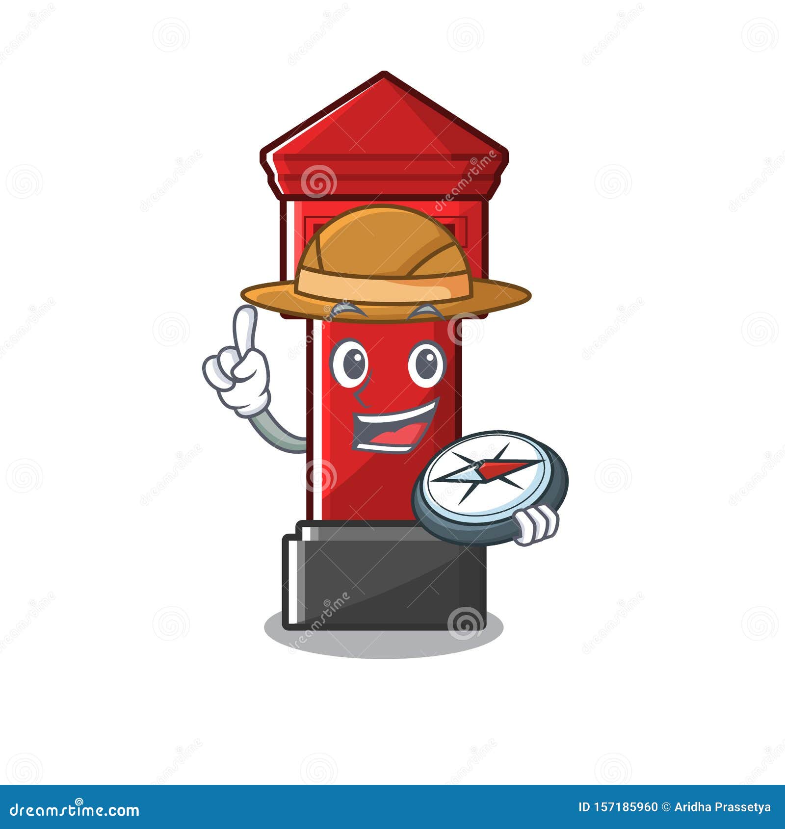 Explorer Pillar Box Isolated in the Mascot Stock Vector - Illustration ...