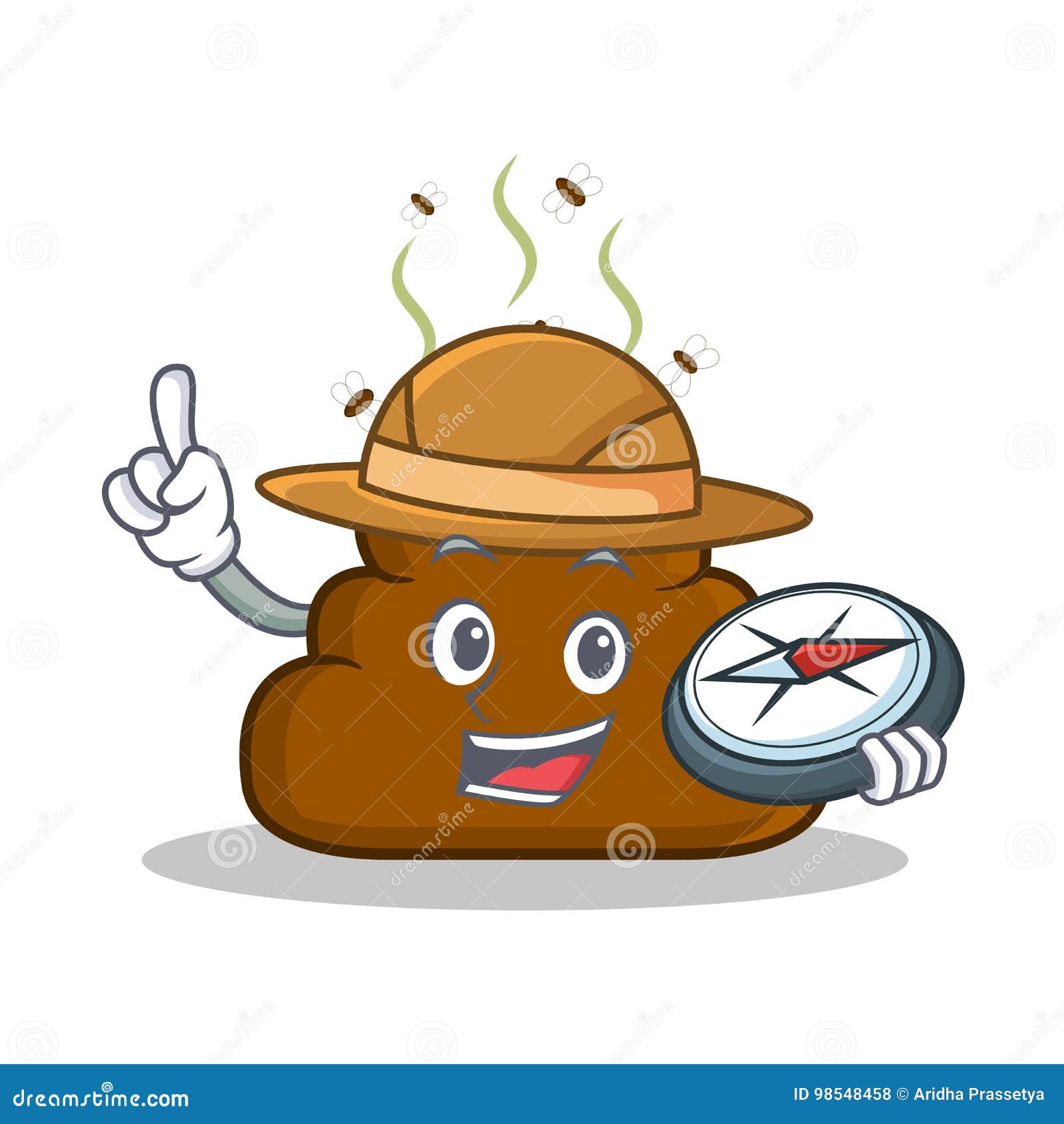 Explorer Poop Emoticon Character Cartoon Stock Vector - Illustration of ...
