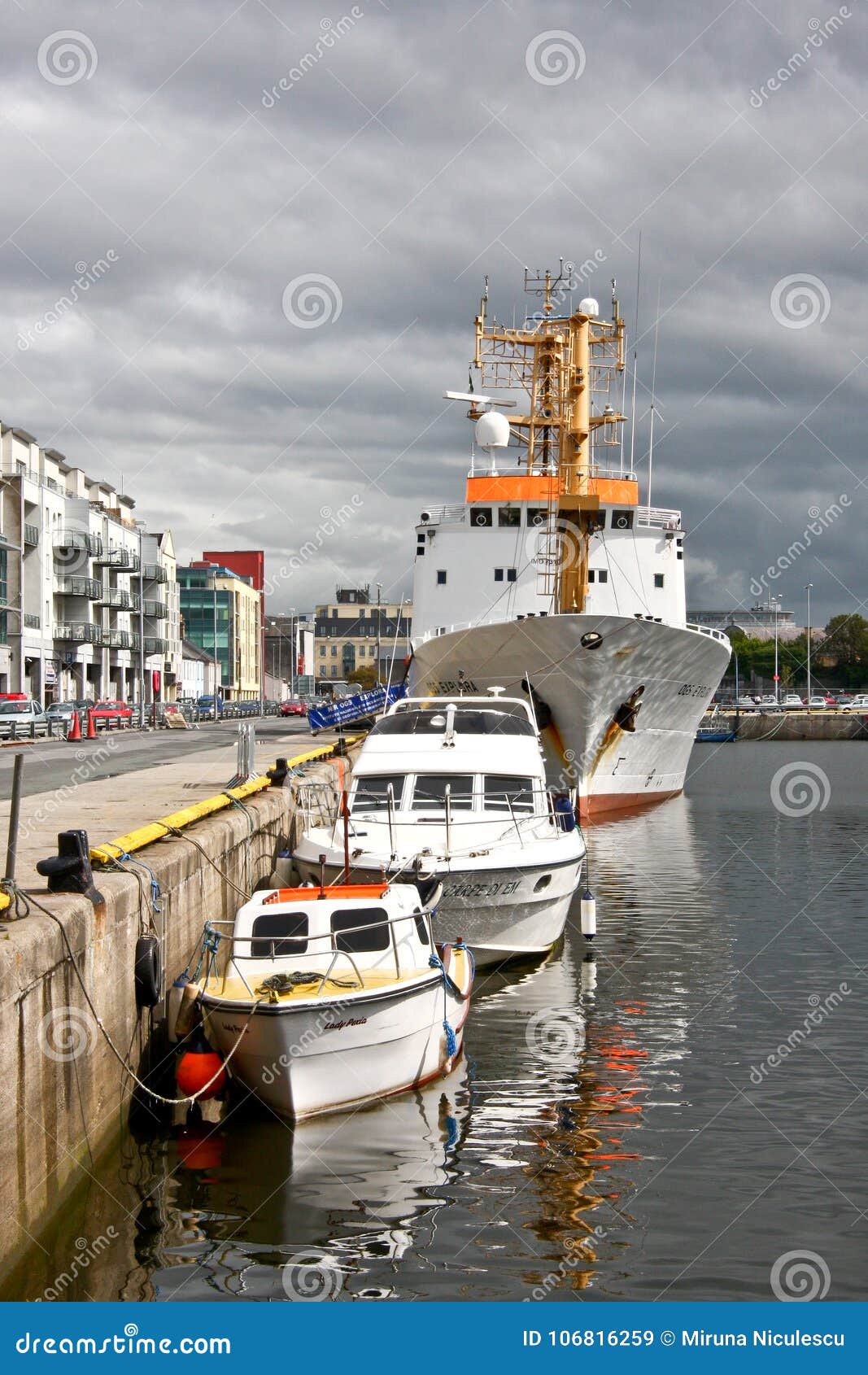Ships and Boats in Galway Harbour, Ireland Editorial Stock Image ...