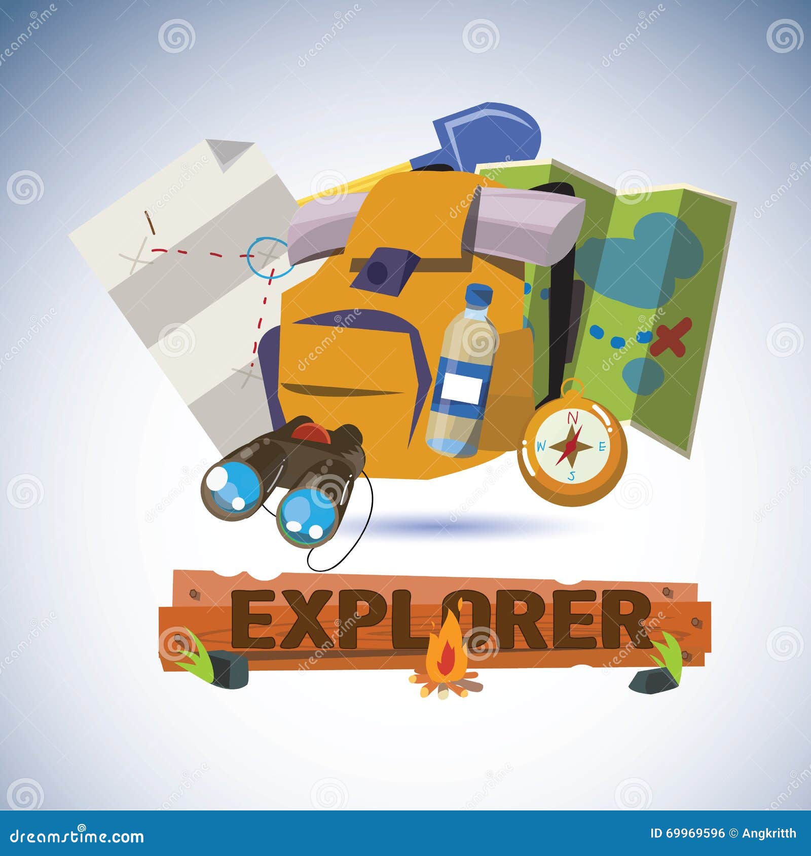 Explorer Tools with Design Letters - Stock Illustration - Illustration ...
