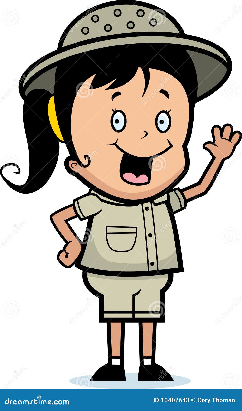 Explorer Waving stock vector. Illustration of cartoon - 10407643