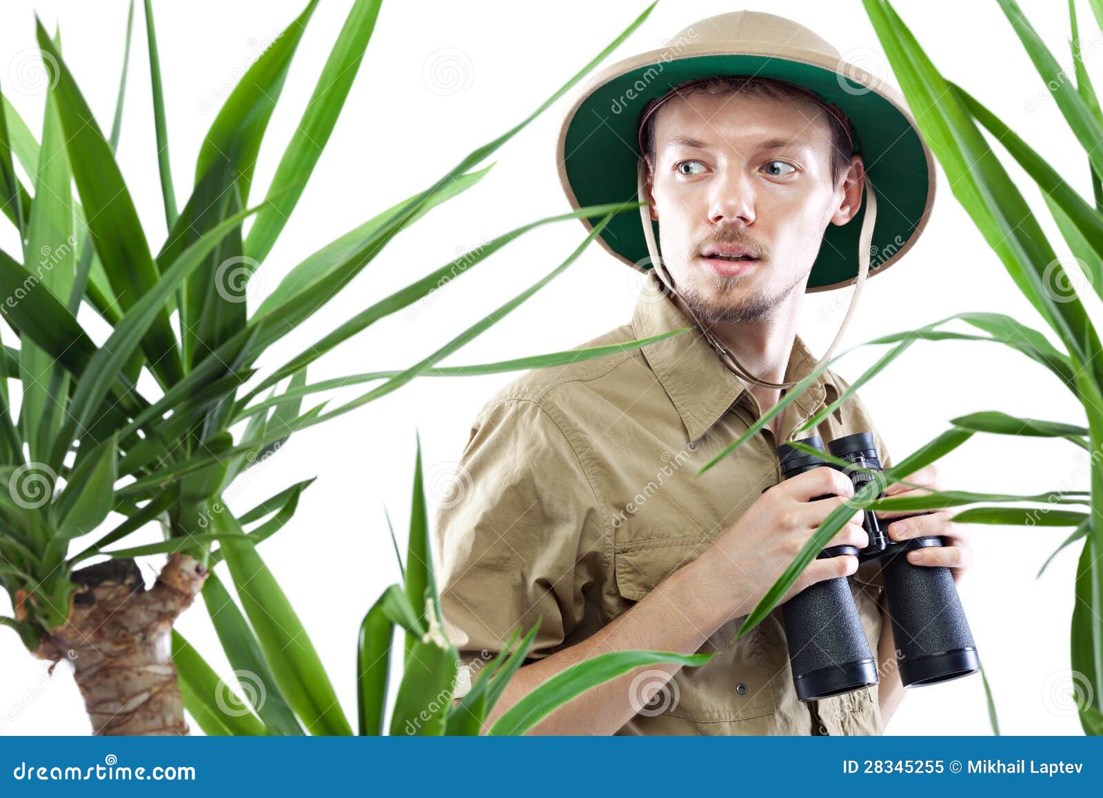Explorer Wearing Pith Helmet Stock Image - Image of beige, adventure ...
