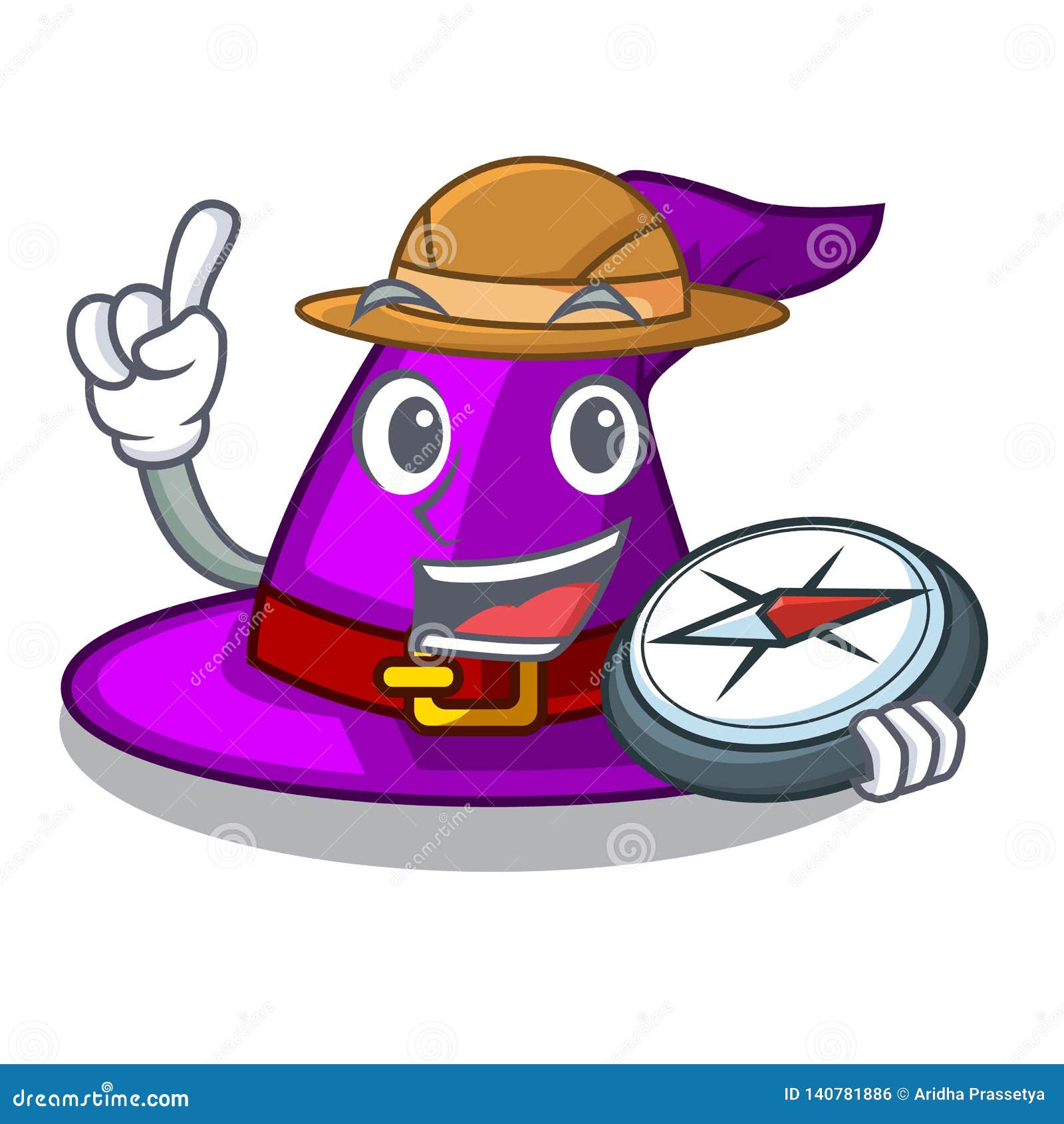 Explorer Witch Hat Isolated with the Mascot Stock Vector - Illustration ...