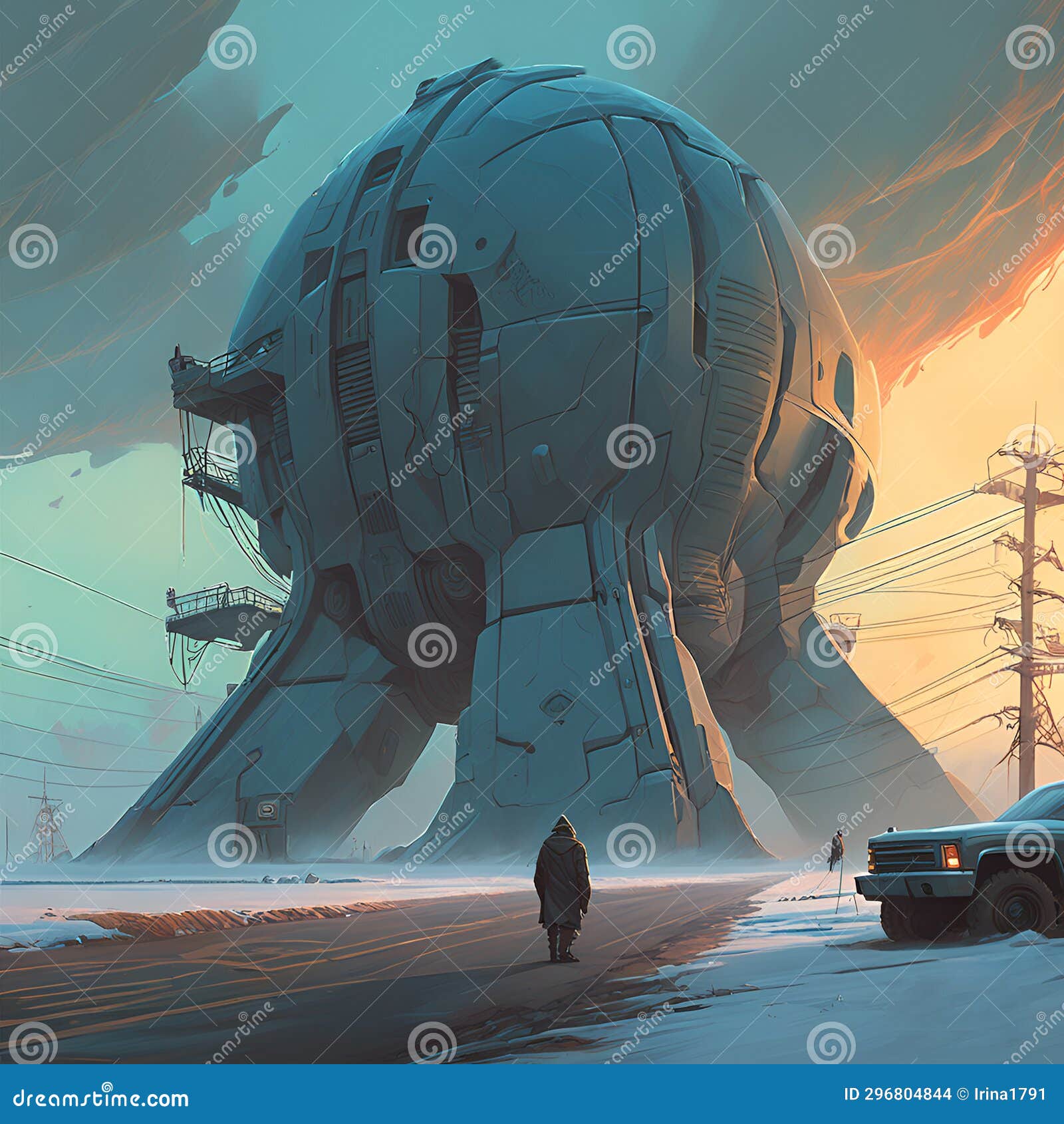 Explorers of an Alien Planet Stock Illustration - Illustration of ...