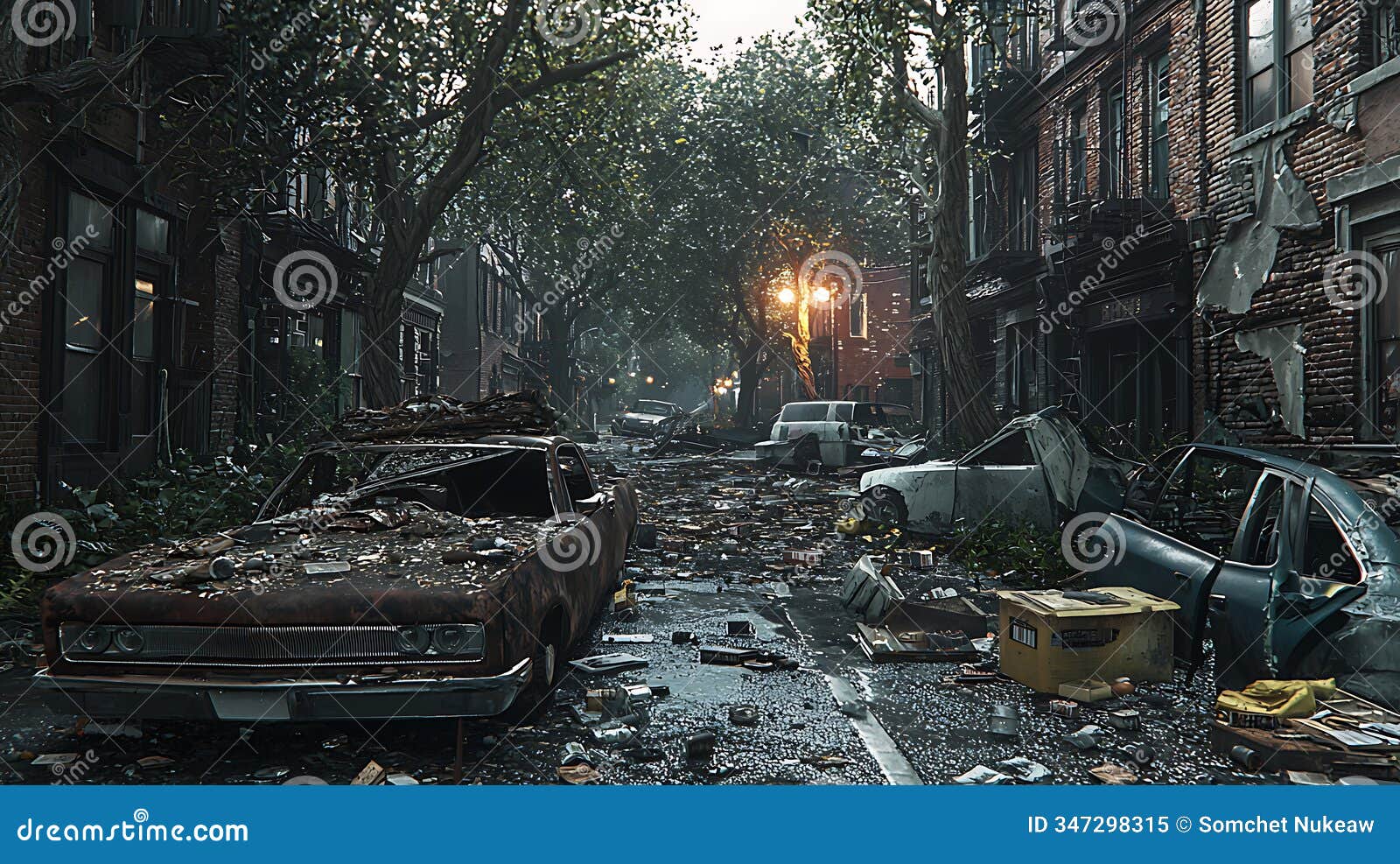 Exploring An Abandoned Street A Haunting Scene Of Decay With Old ...