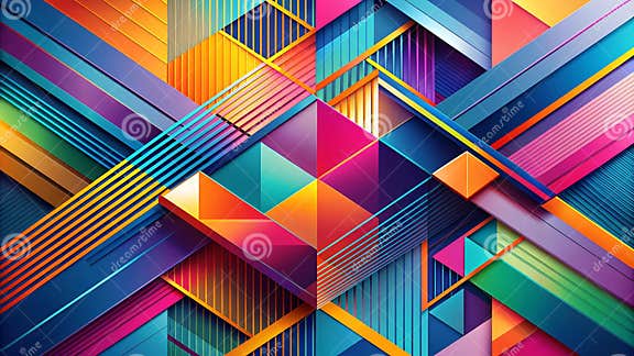 Exploring Abstract Art with Bold Geometric Forms and Vibrant Colors AI ...
