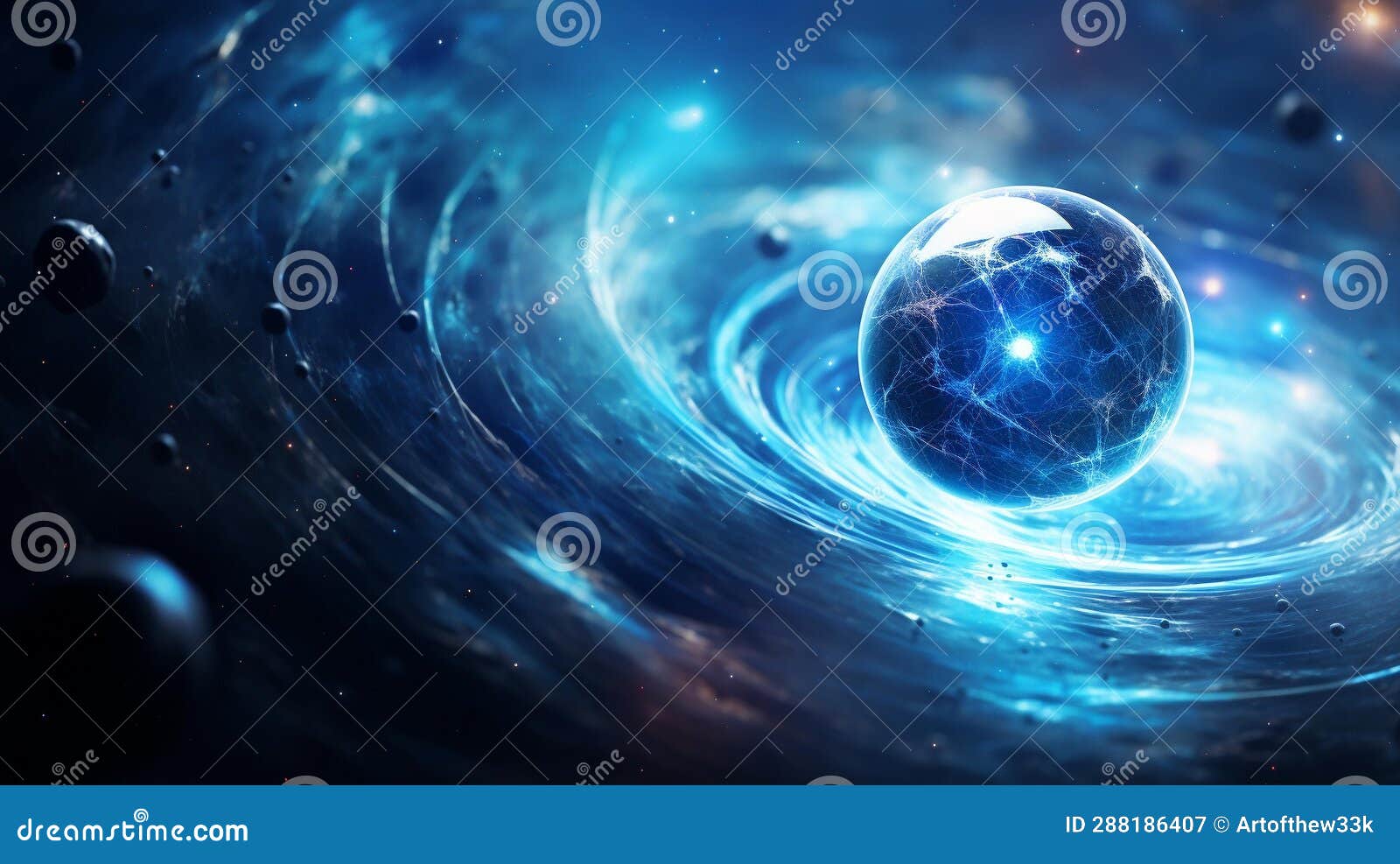 Exploring Abstract Dimensions: Floating Metallic Sphere in Vibrant ...