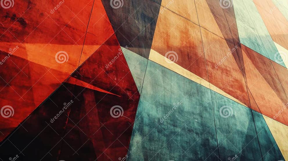 Exploring Abstract Geometric Wall Designs with Textured Surfaces Stock ...