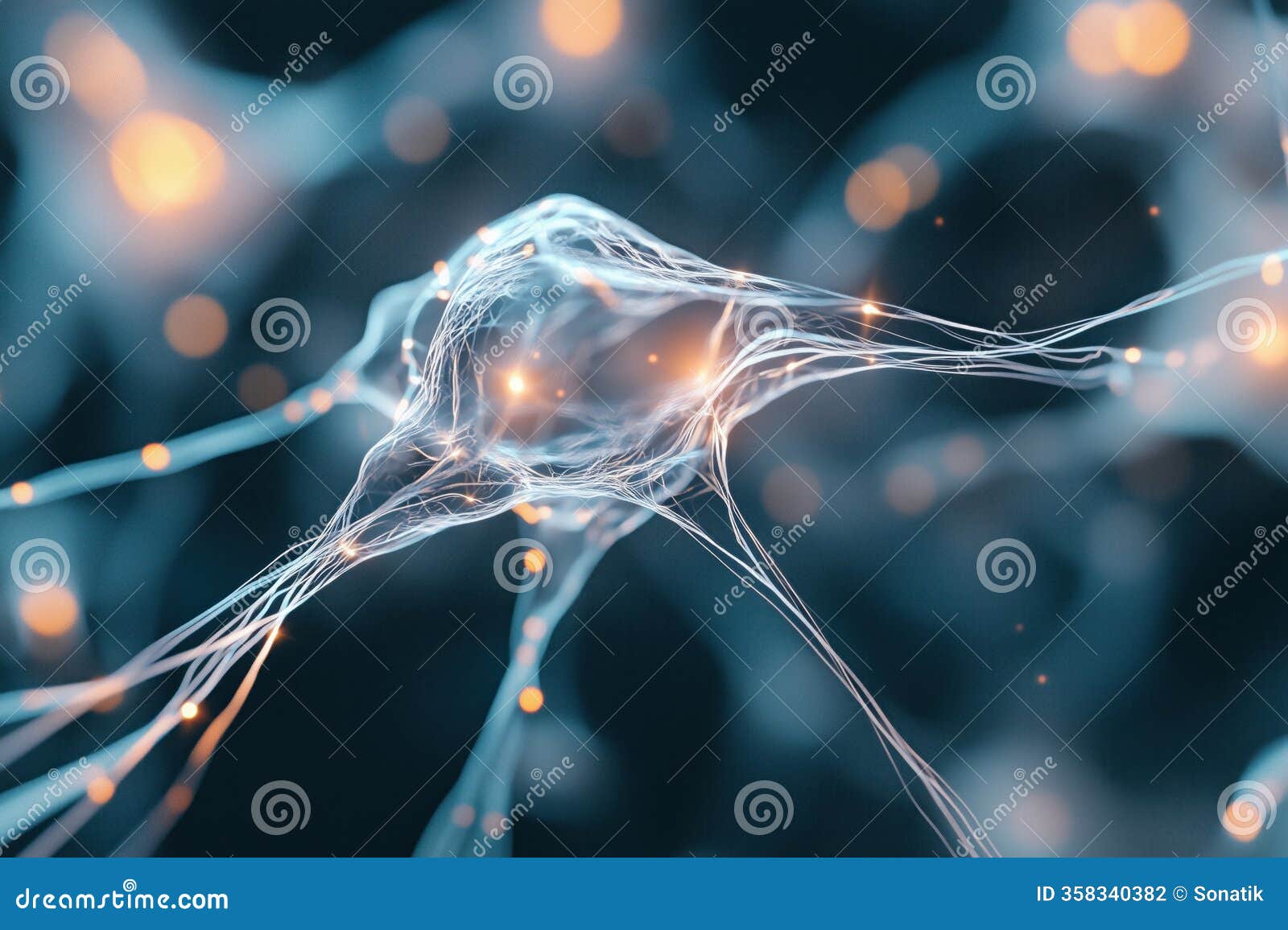 Exploring Abstract Neural Networks With Glowing Circuits In A Futuristic Ai Visualization Stock