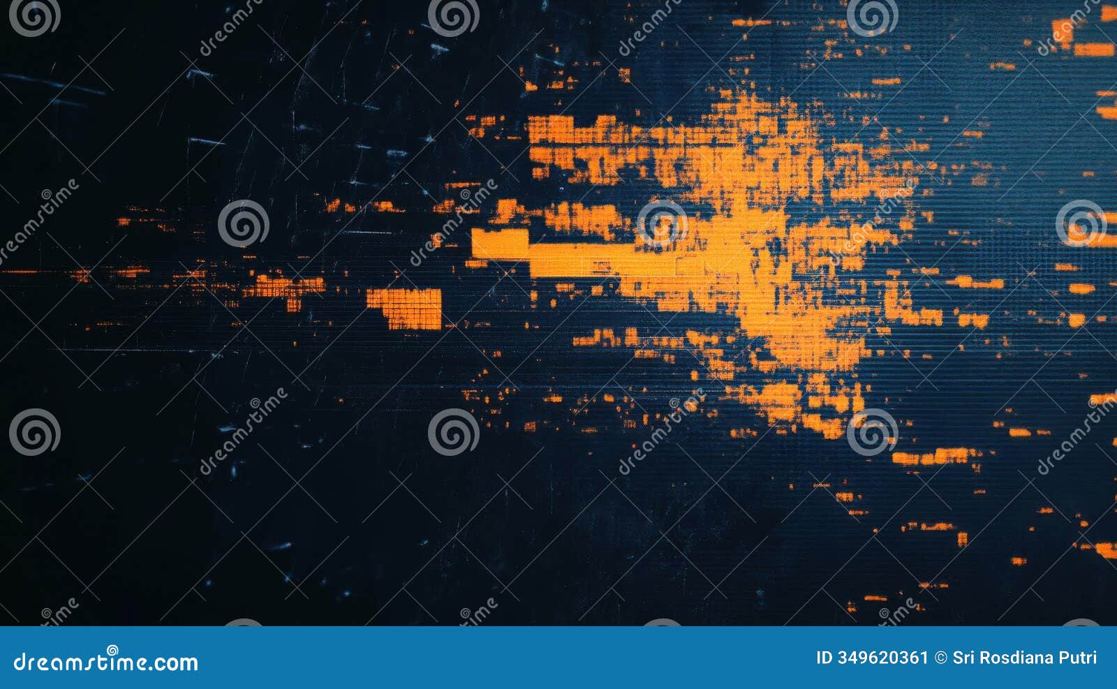 Exploring Abstract Orange and Blue Digital Textures Stock Illustration ...