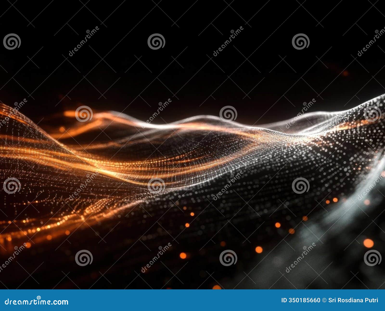 Exploring Abstract Orange and White Particle Waves Stock Illustration ...