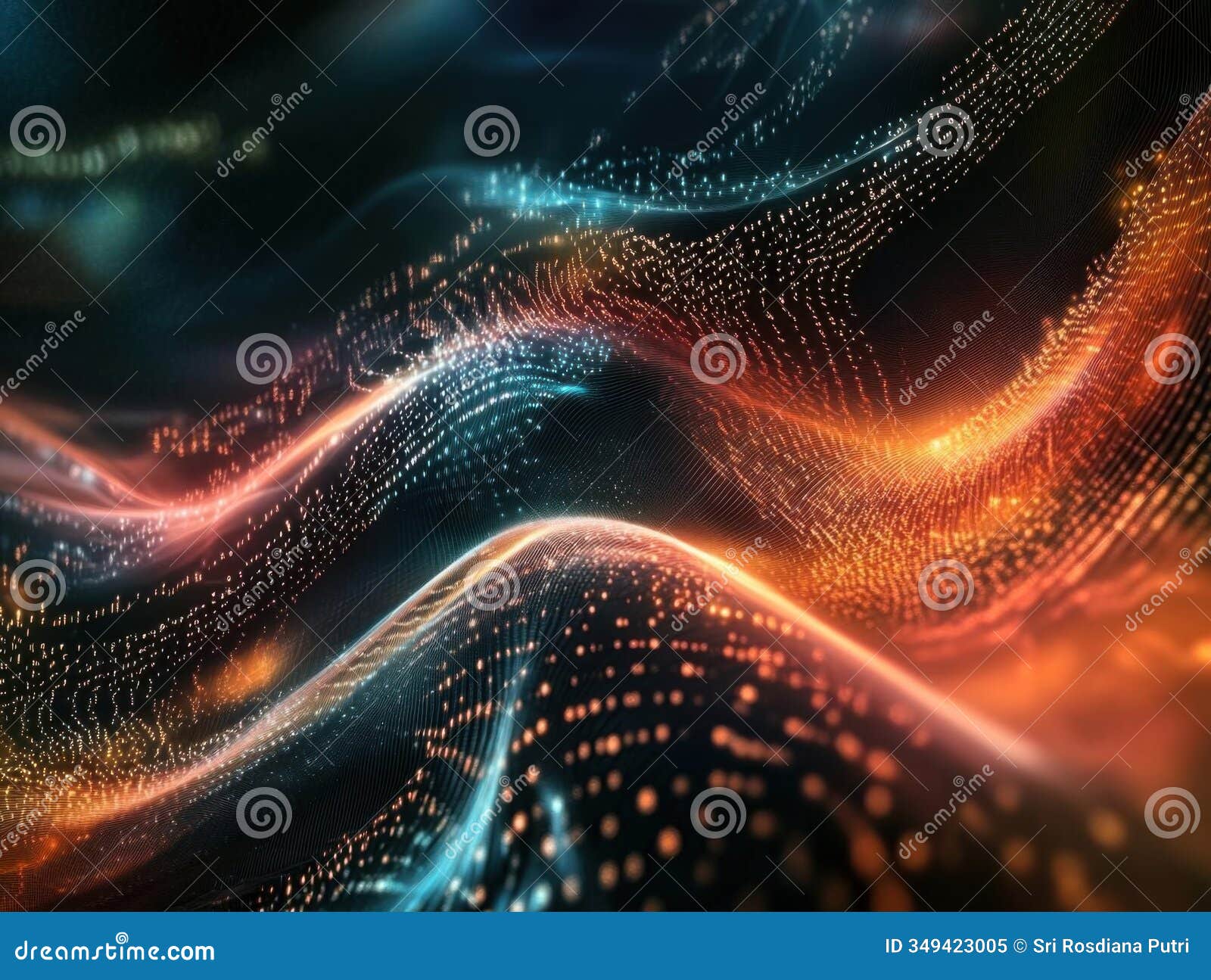 Exploring Abstract Waves of Light and Color Stock Illustration ...