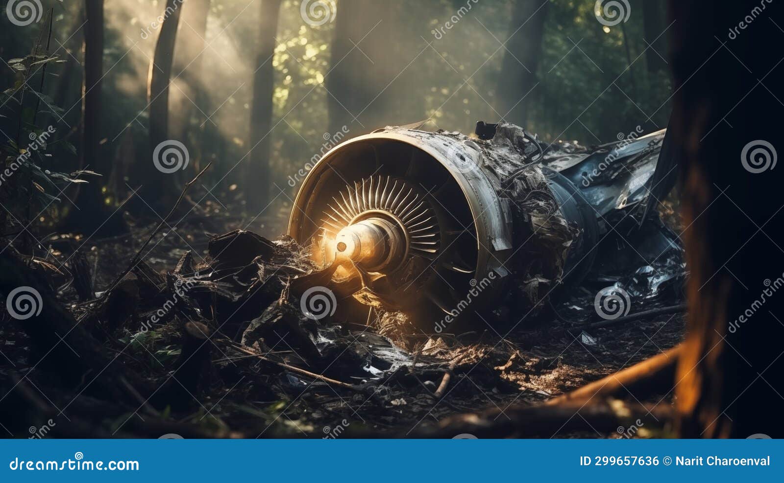 Exploring The Aftermath: Airplane Engine Disaster Stock Photography ...