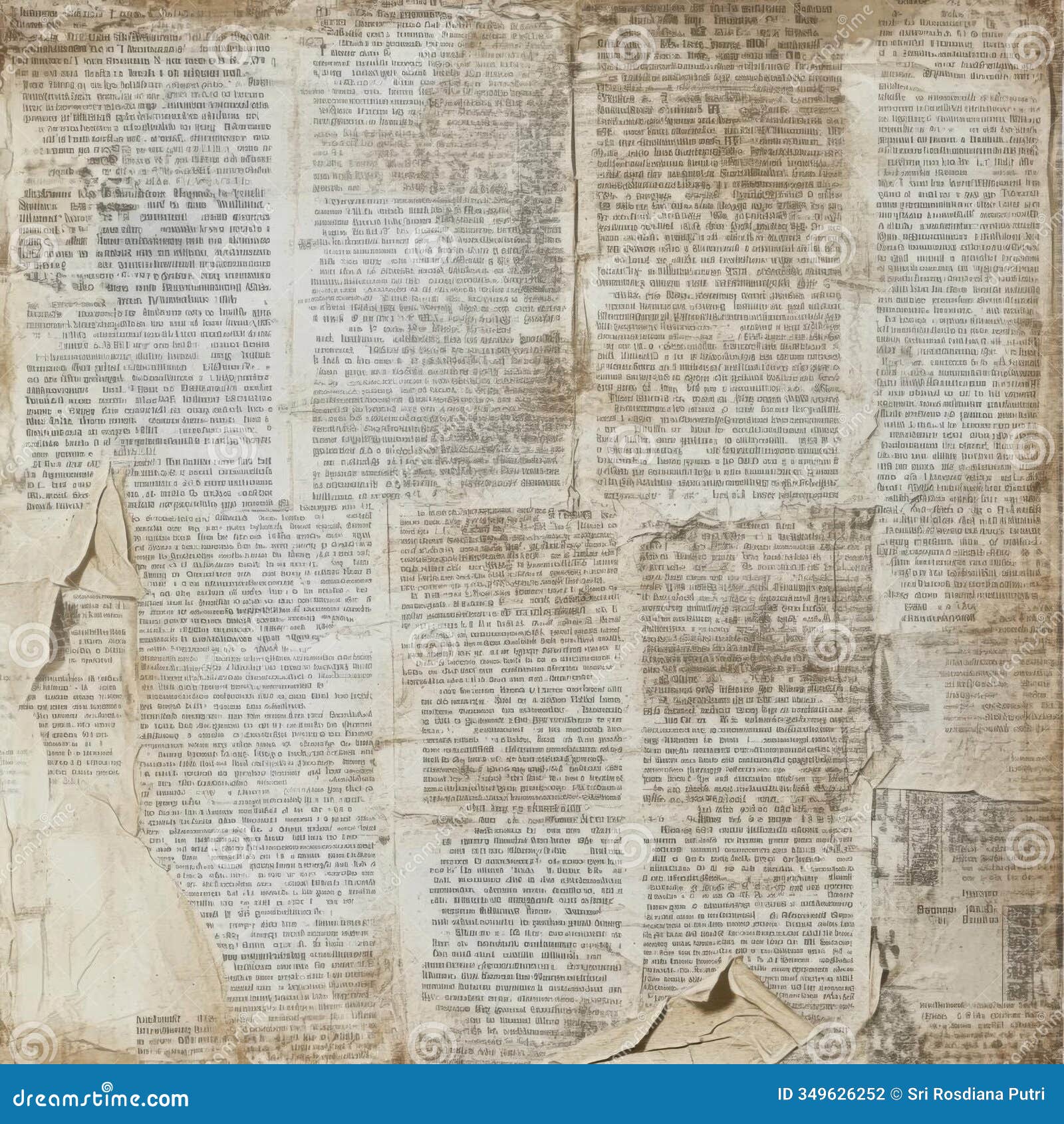 Exploring Aged Paper Textures, a Collage of Old Texts Stock ...