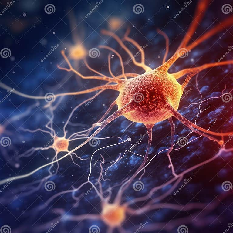 Exploring the Amygdala: Close-up View of Neurons in the Brain. Stock ...