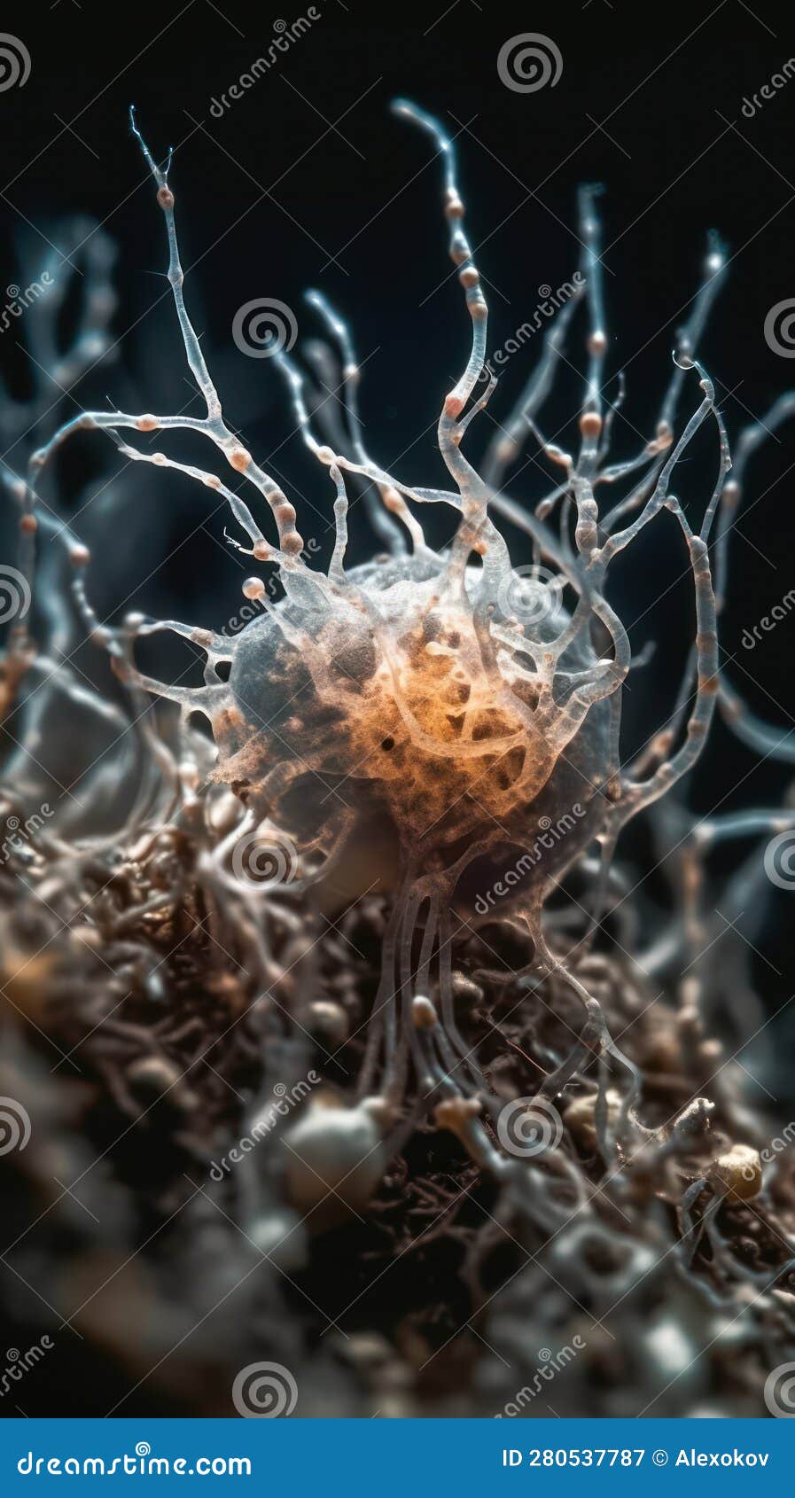 Exploring The Amygdala: Close-up View Of Neurons In The Brain . Royalty ...