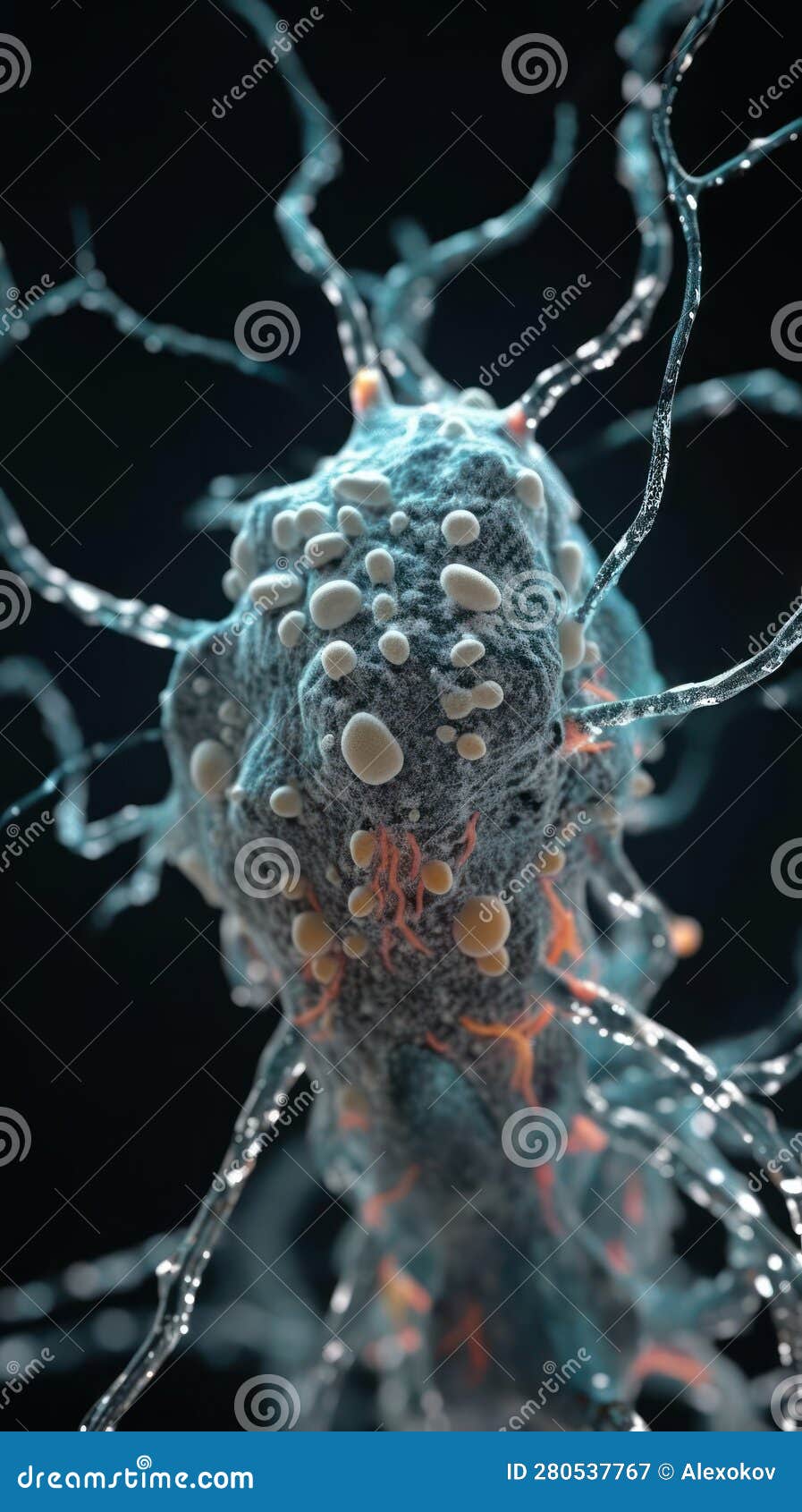 Exploring The Amygdala: Close-up View Of Neurons In The Brain. Royalty ...