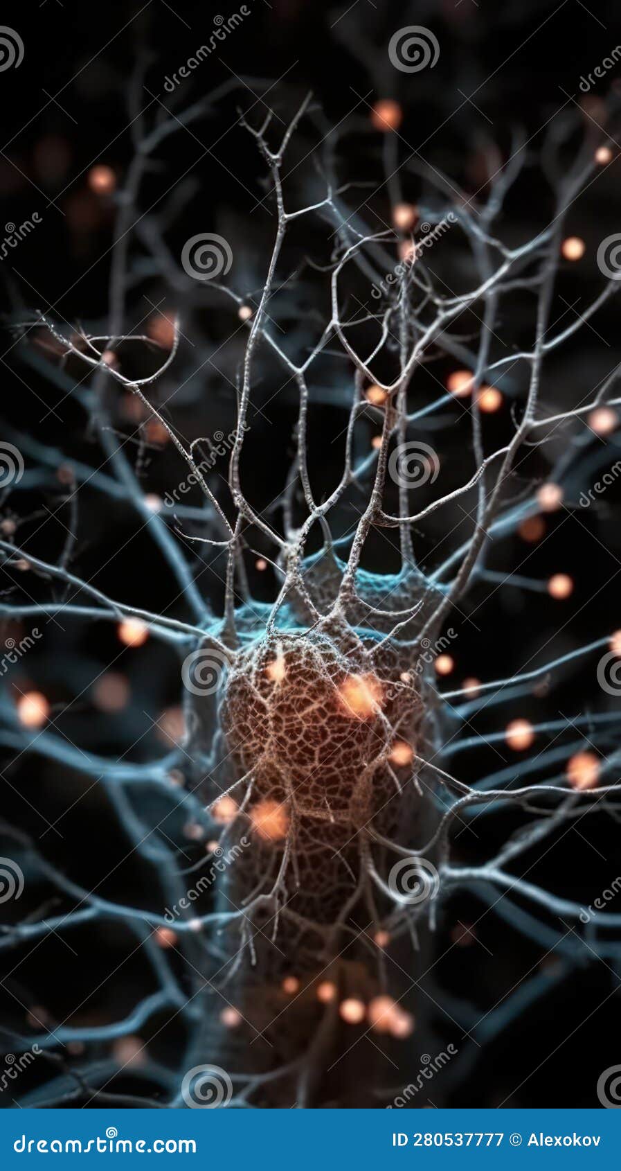 Exploring The Amygdala: Close-up View Of Neurons In The Brain. Royalty ...