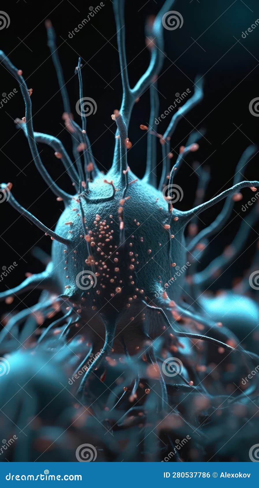 Exploring The Amygdala: Close-up View Of Neurons In The Brain . Royalty ...