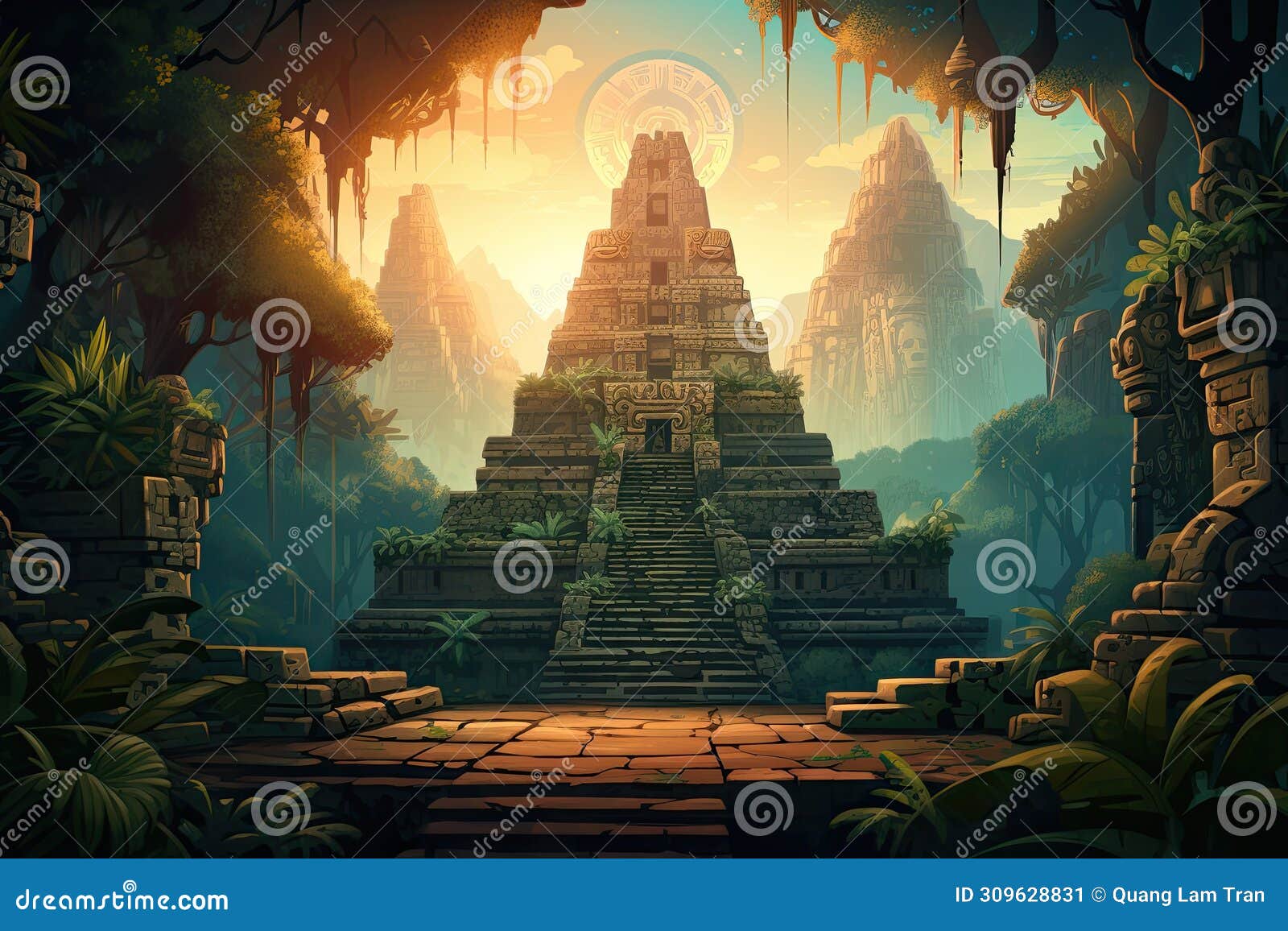 Mayan Temple Exploration Chronicles Generated by AI Stock Illustration ...