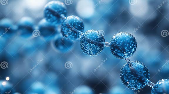 Exploring the Beauty of Blue Water Molecules and Droplets Stock Photo ...