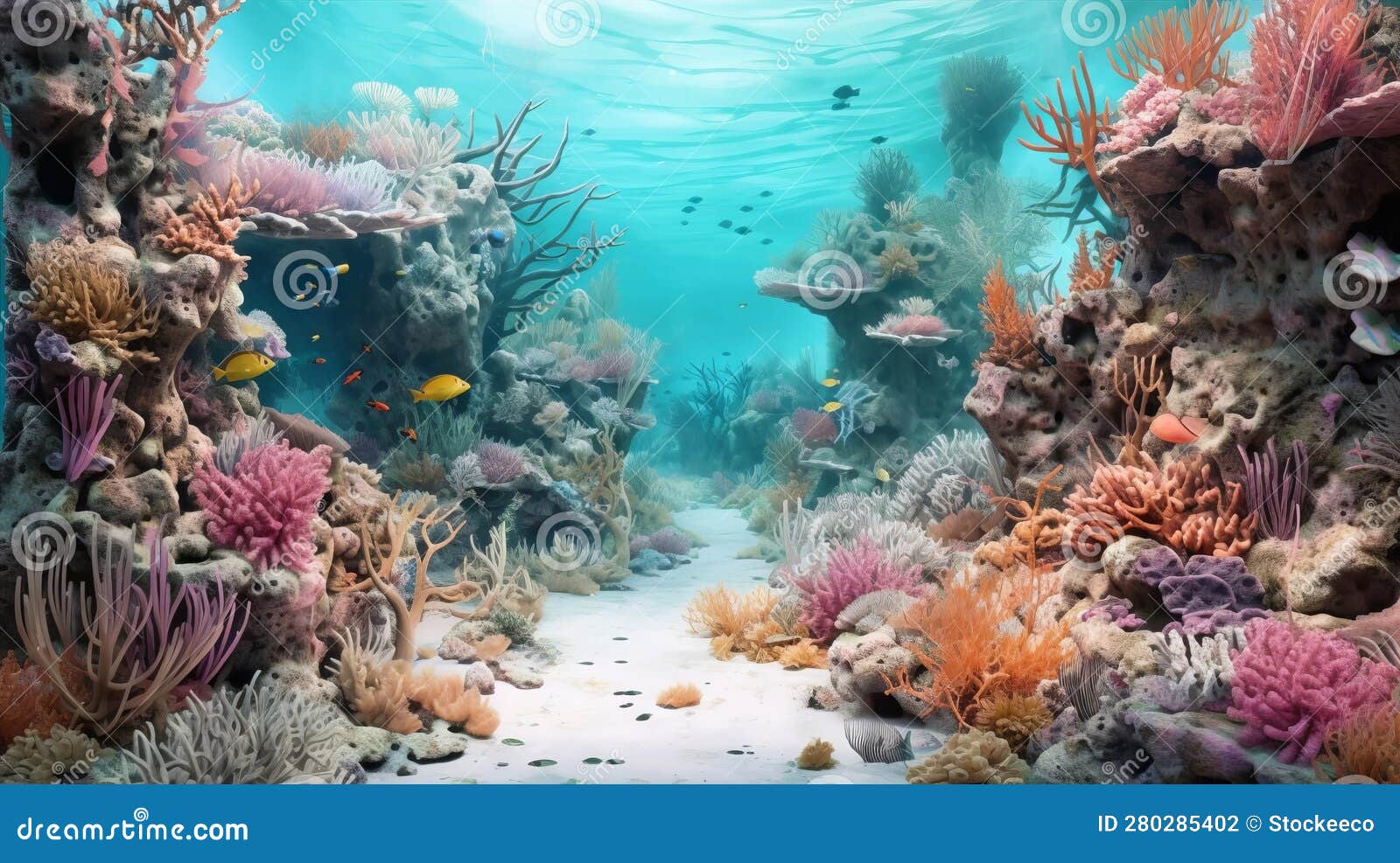 Exploring the Beauty of Coral Reefs and Ocean Paths in 8k 3d Stock ...