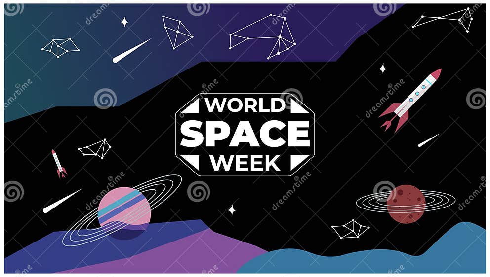 Exploring Beyond Celebrating Space Innovation, World Space Week Stock ...