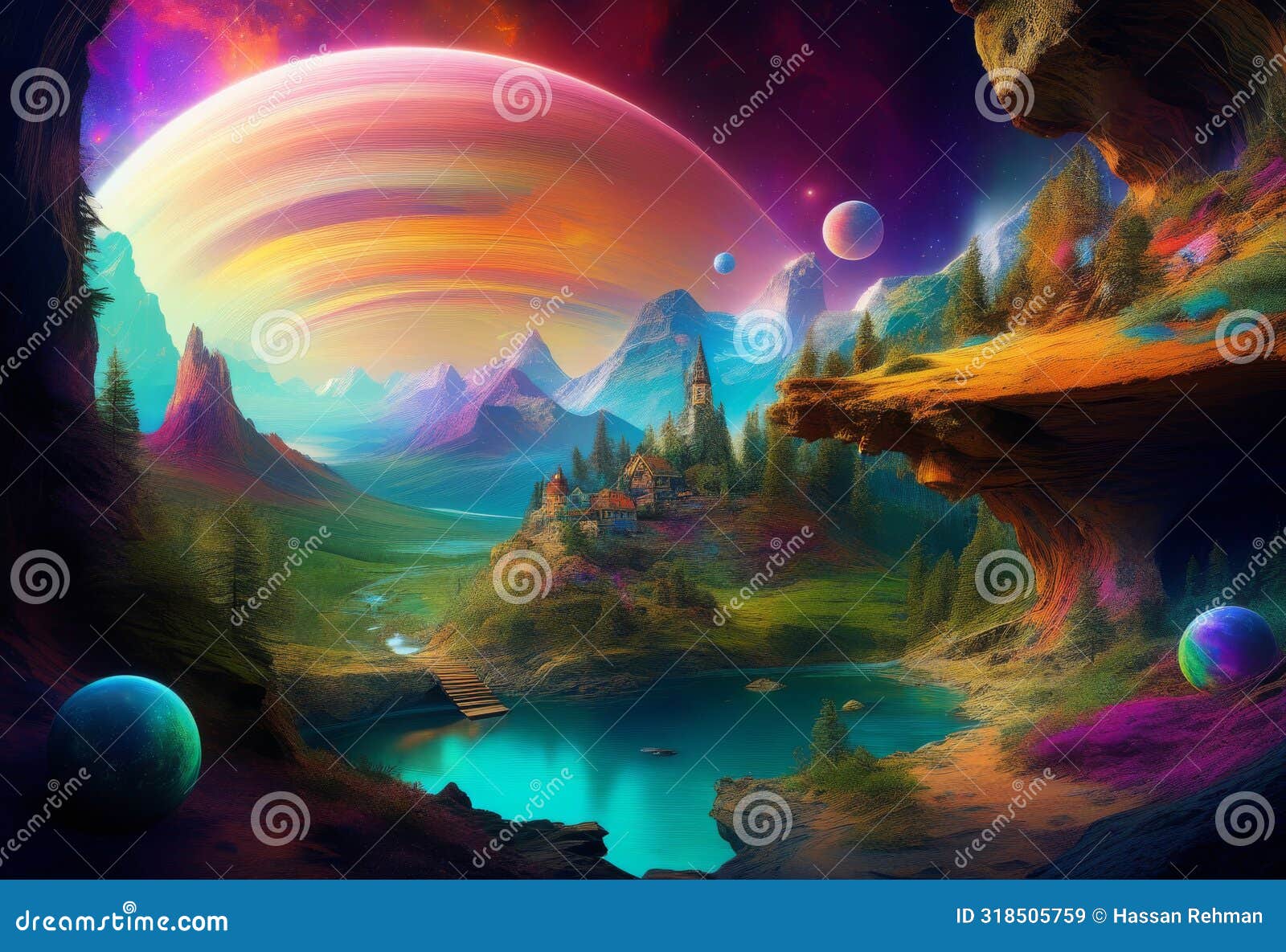 Exploring the Bizarre Beauty of an Otherworldly Parallel Universe Stock ...