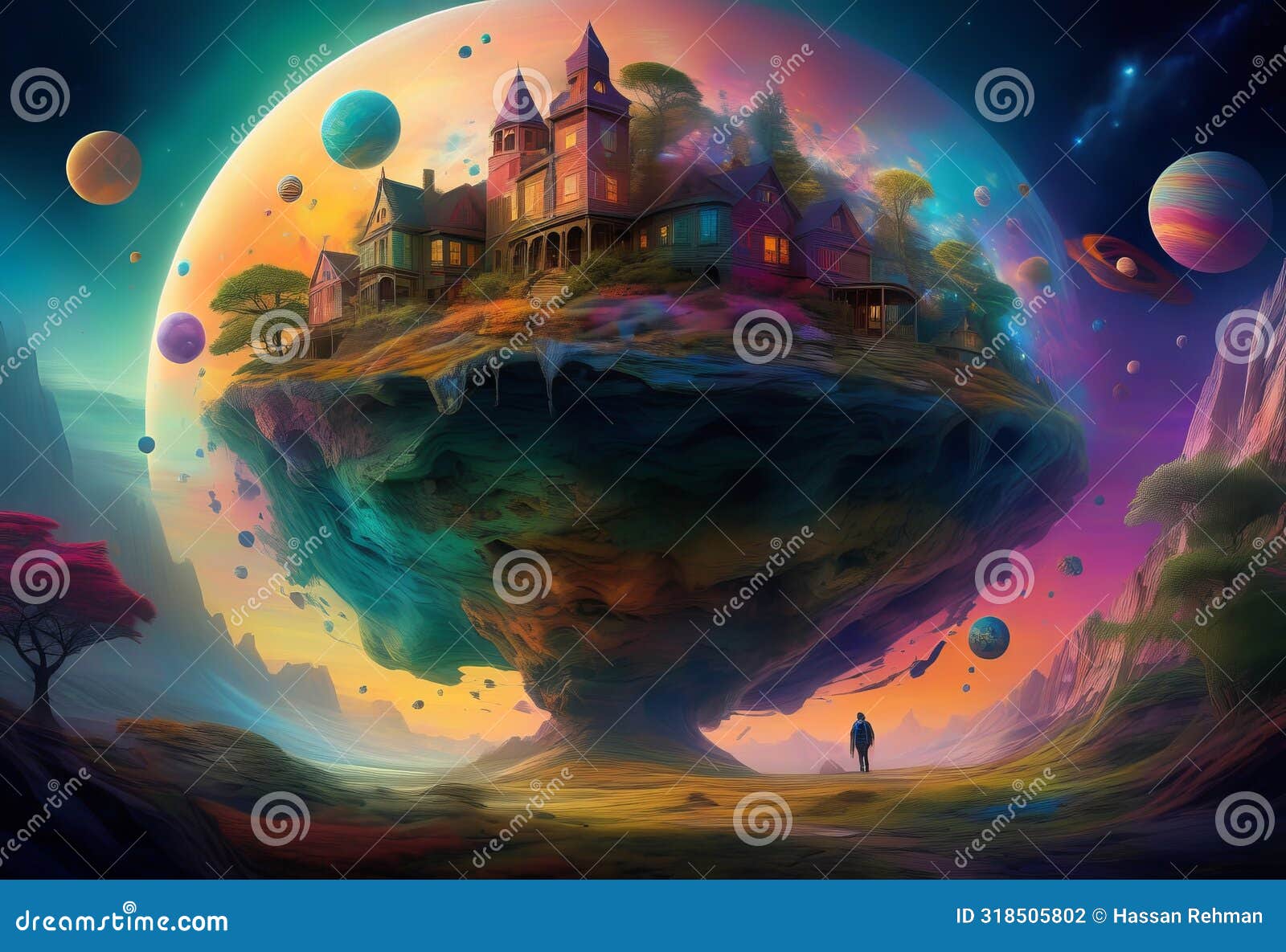 Exploring the Bizarre Beauty of an Otherworldly Parallel Universe Stock ...