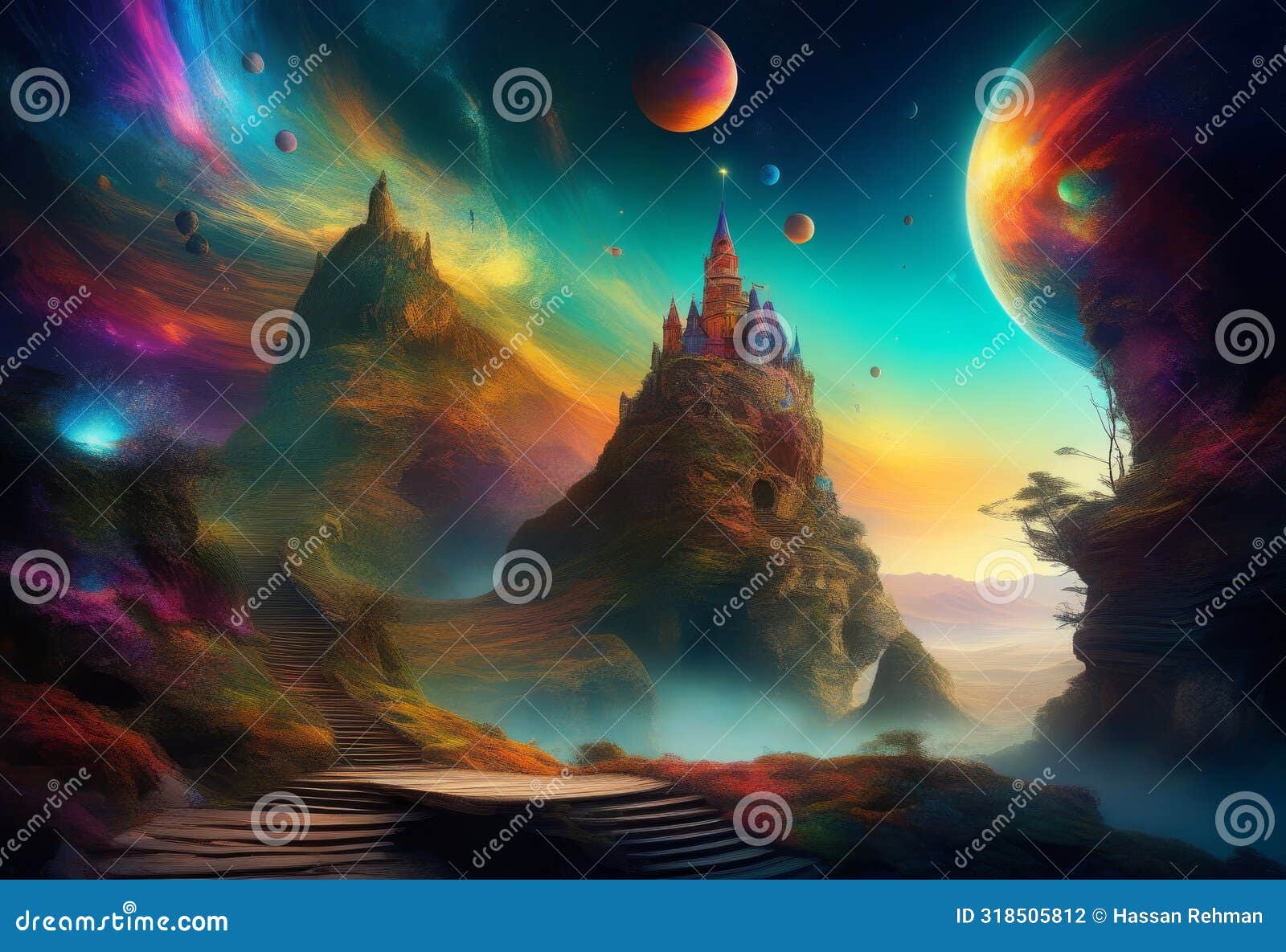 Exploring the Bizarre Beauty of an Otherworldly Parallel Universe Stock ...