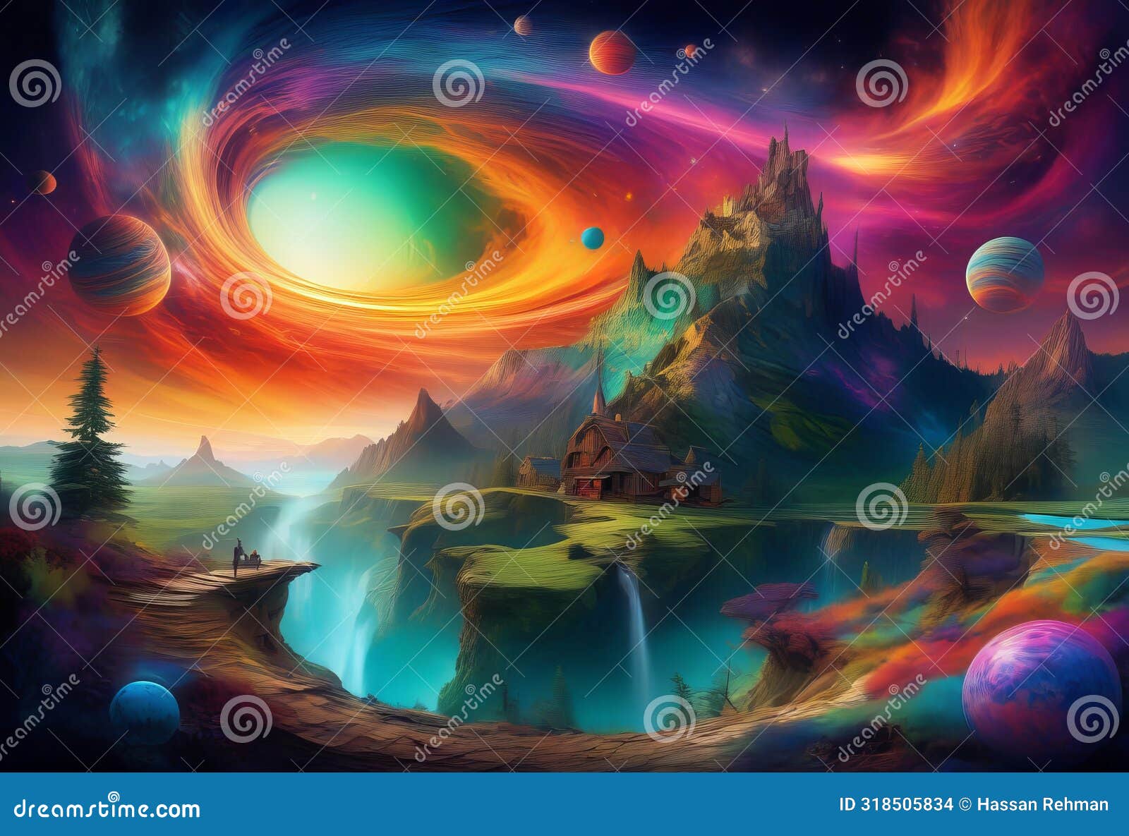 Exploring the Bizarre Beauty of an Otherworldly Parallel Universe Stock ...