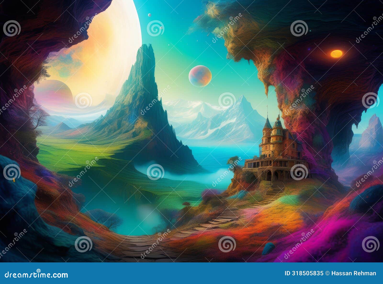 Exploring the Bizarre Beauty of an Otherworldly Parallel Universe Stock ...