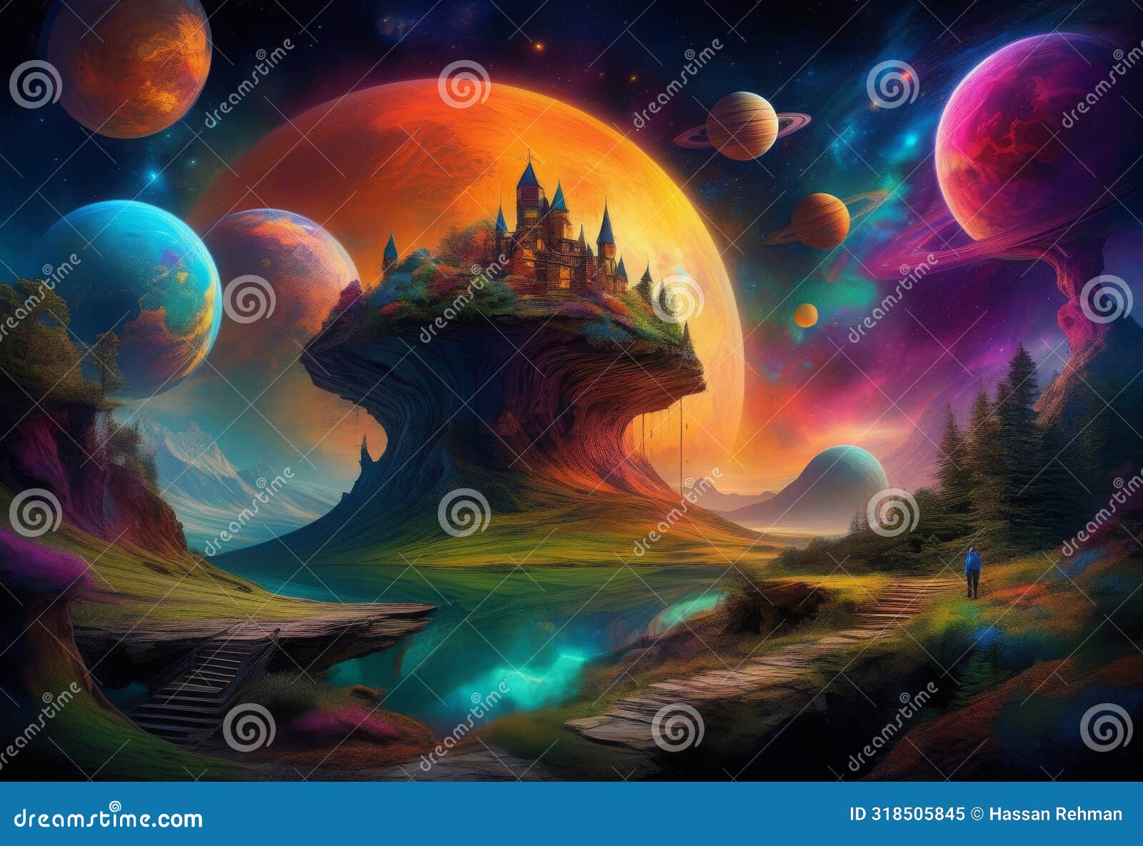 Exploring the Bizarre Beauty of an Otherworldly Parallel Universe Stock ...