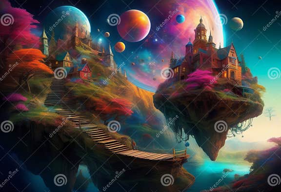 Exploring the Bizarre Beauty of an Otherworldly Parallel Universe Stock ...