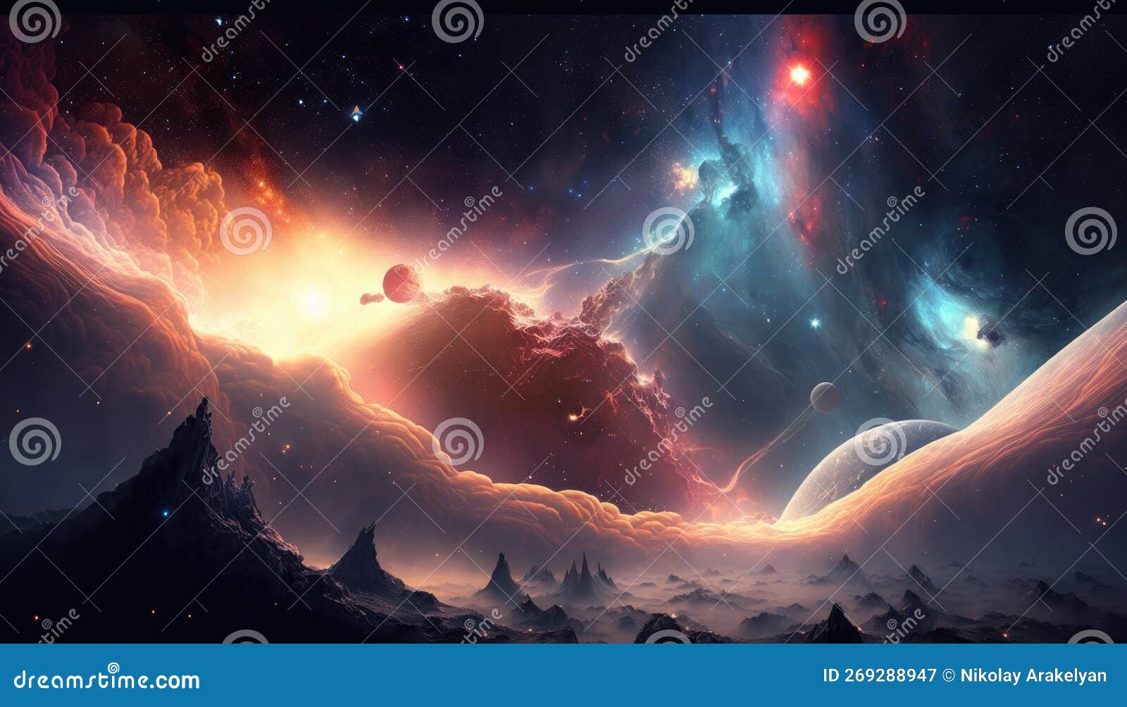 Exploring the Celestial Realms of a Fantasy Space Sky, Ai Generative ...