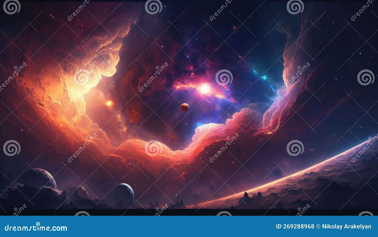 Exploring the Celestial Realms of a Fantasy Space Sky, Ai Generative ...