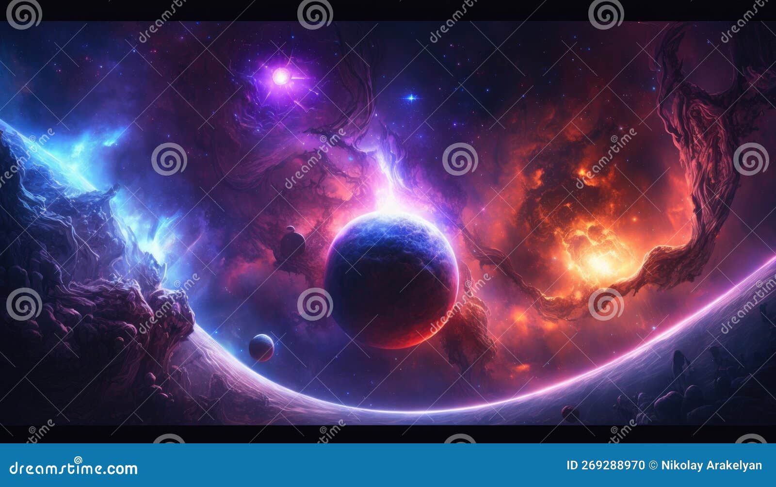 Exploring the Celestial Realms of a Fantasy Space Sky, Ai Generative ...