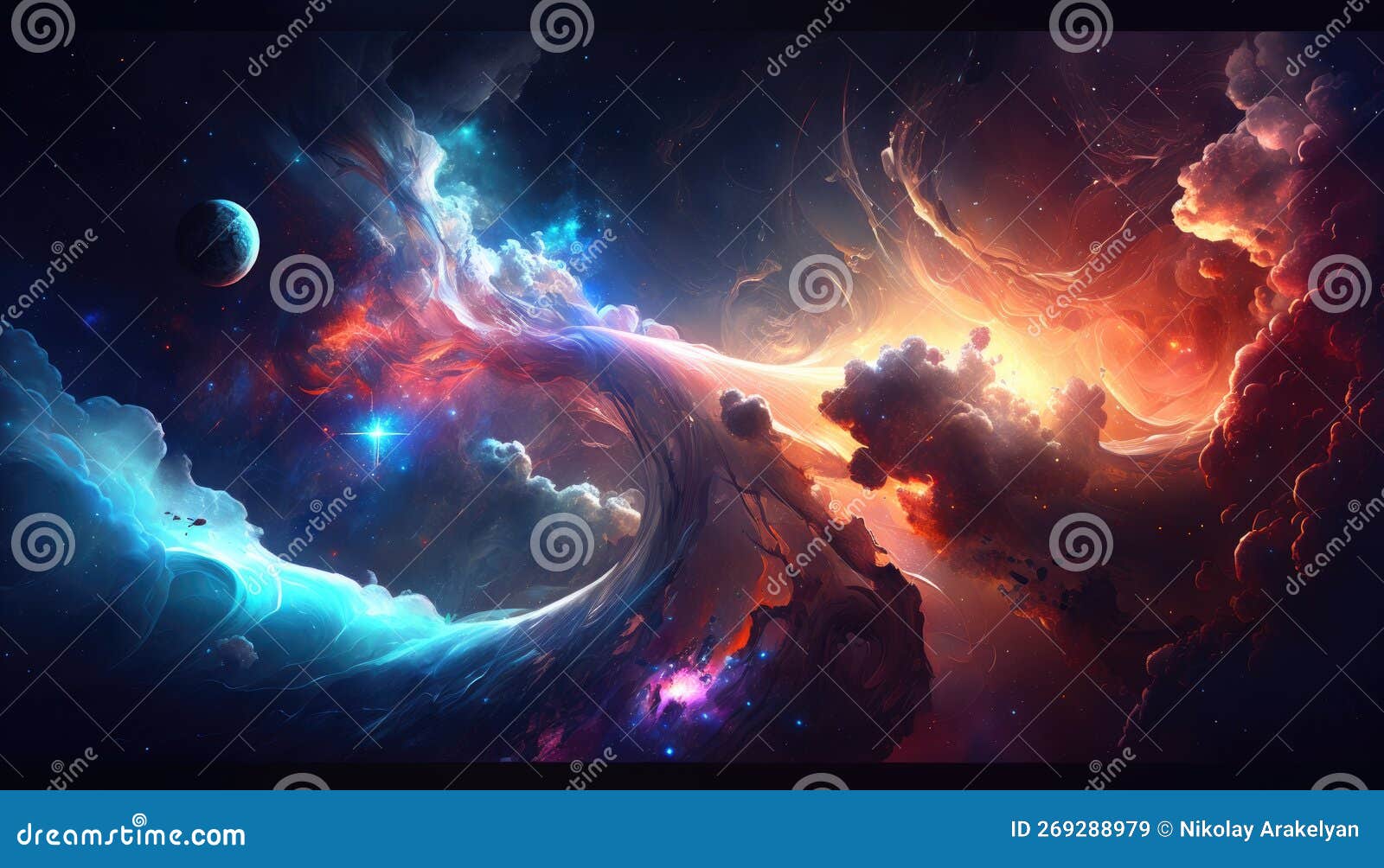 Exploring the Celestial Realms of a Fantasy Space Sky, Ai Generative ...