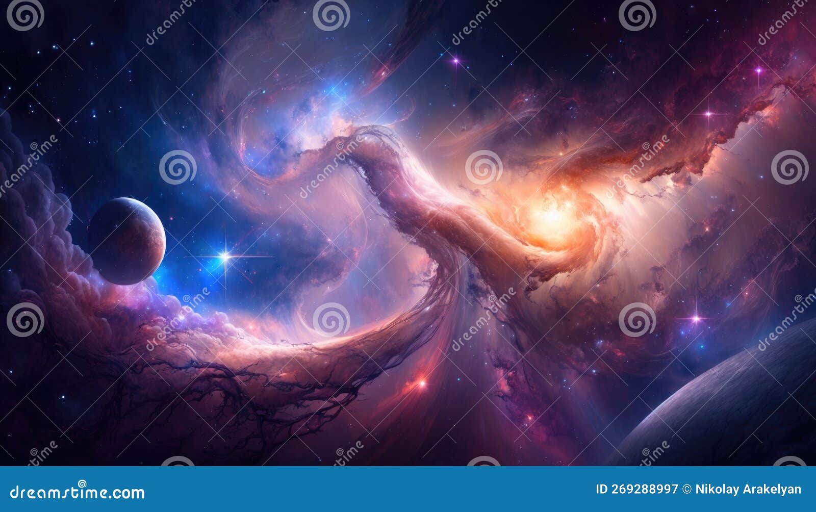 Exploring the Celestial Realms of a Fantasy Space Sky, Ai Generative ...