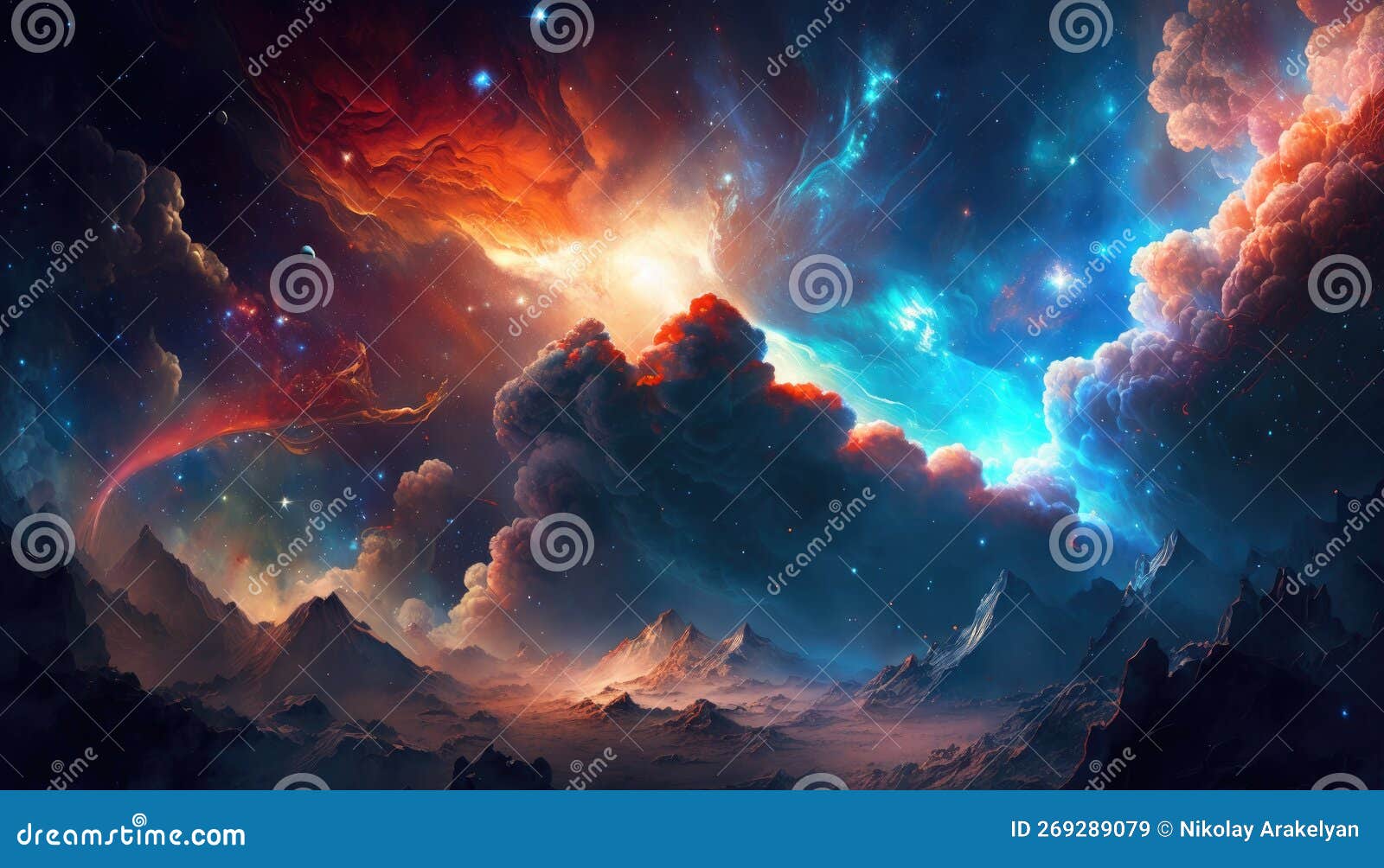 Exploring the Celestial Realms of a Fantasy Space Sky, Ai Generative ...