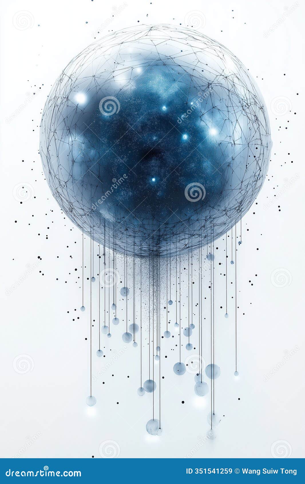 Exploring Celestial Themes through Abstract Blue Sphere Representation ...