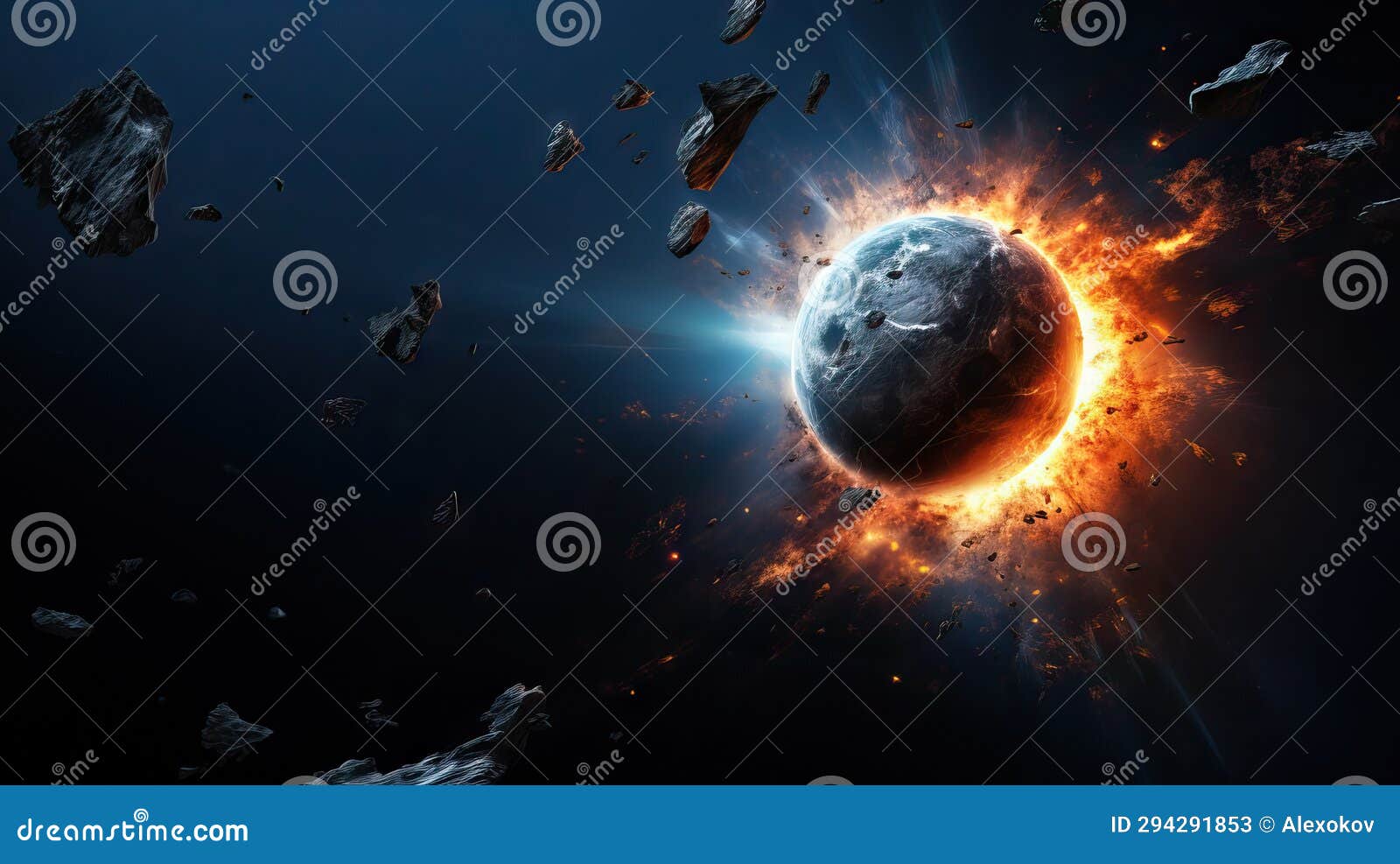 Exploring the Cold Depths of Space AI Generated Stock Illustration ...