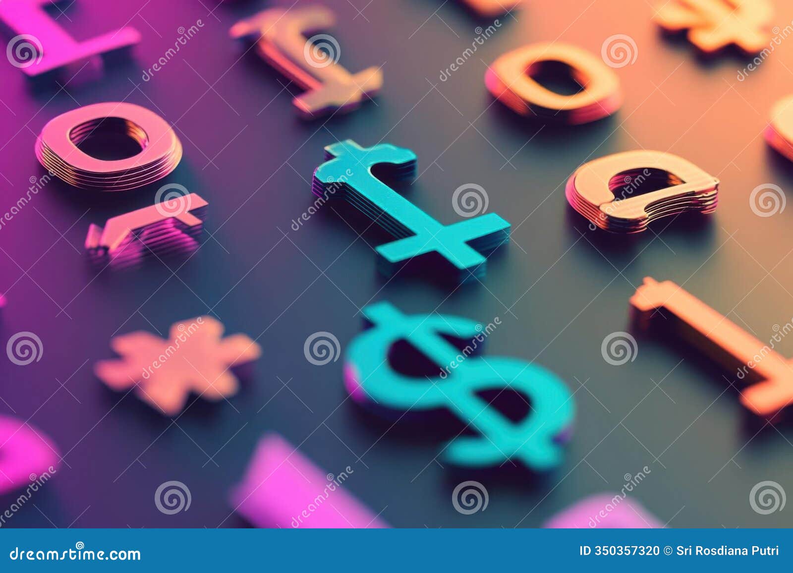 Exploring Colorful 3D Symbols, a Visual Journey through Currency and ...
