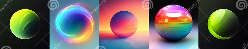 Exploring Colorful and Dynamic Shiny Sphere Designs Stock Photo - Image ...