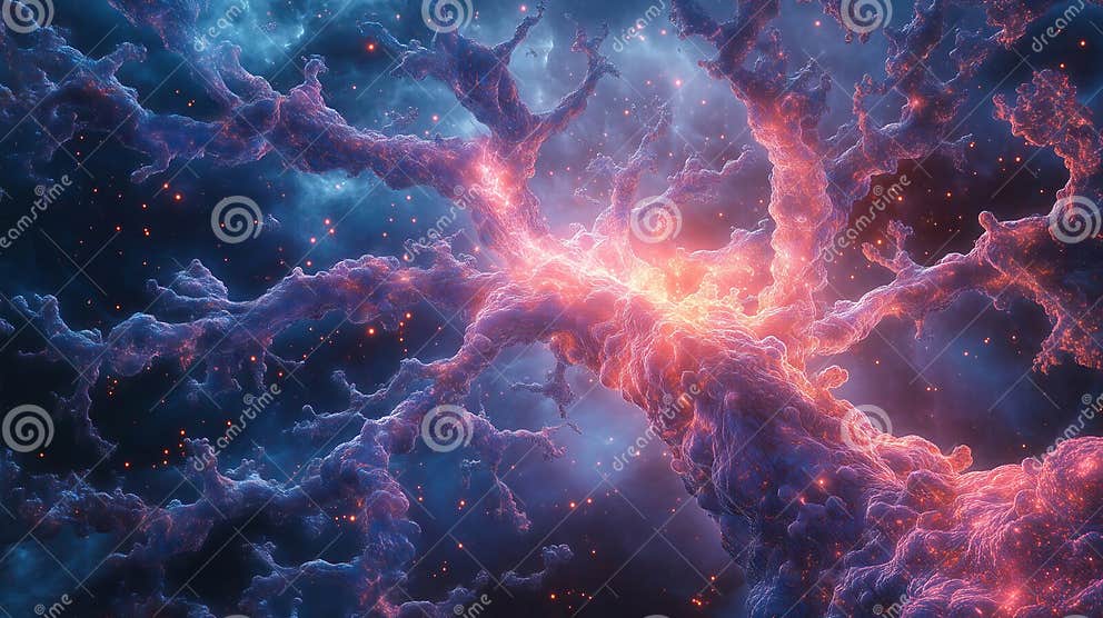 Exploring The Colorful Pathways Of A Neuro Map In Vibrant Abstraction Stock Image Image Of